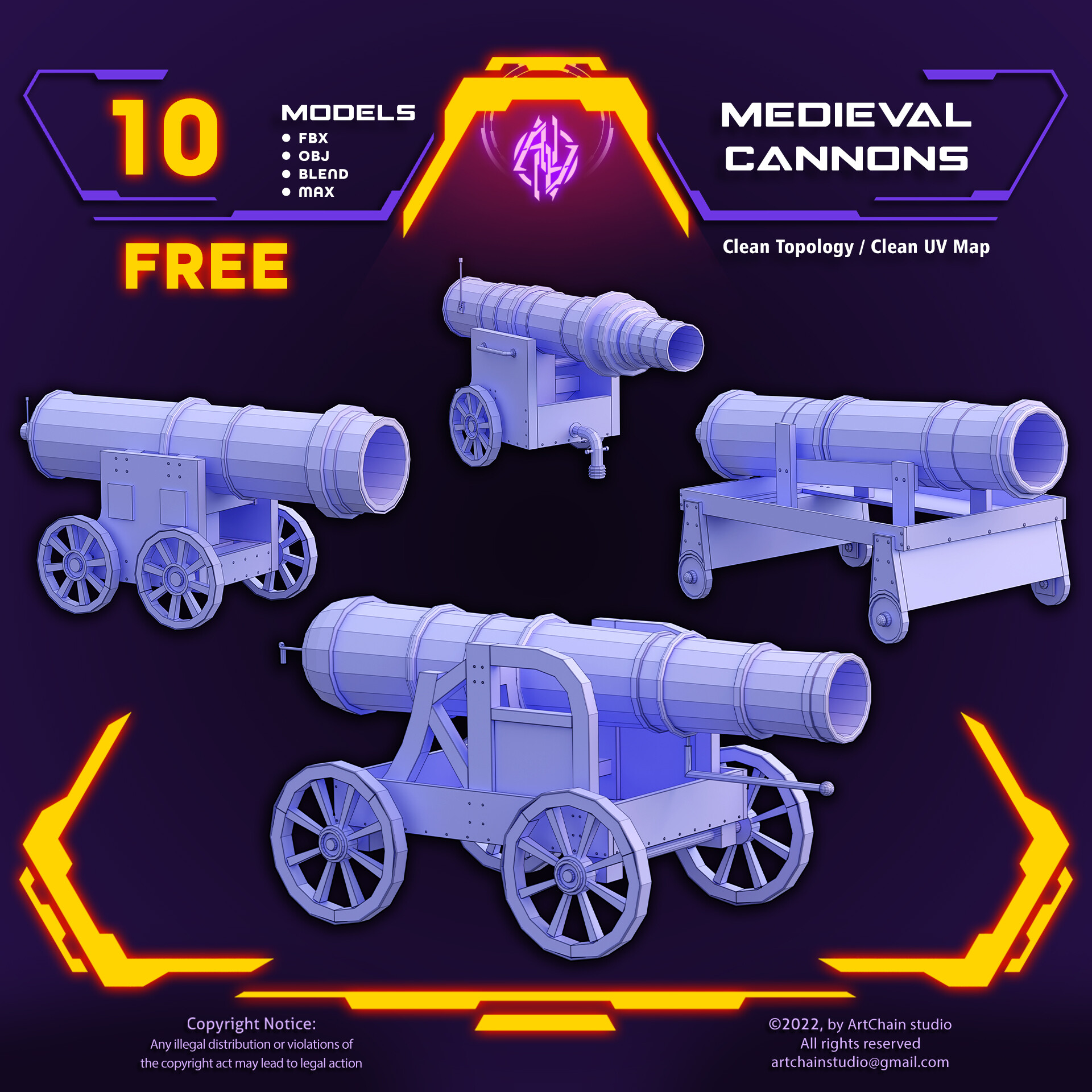 ArtStation - 10 Medieval cannons