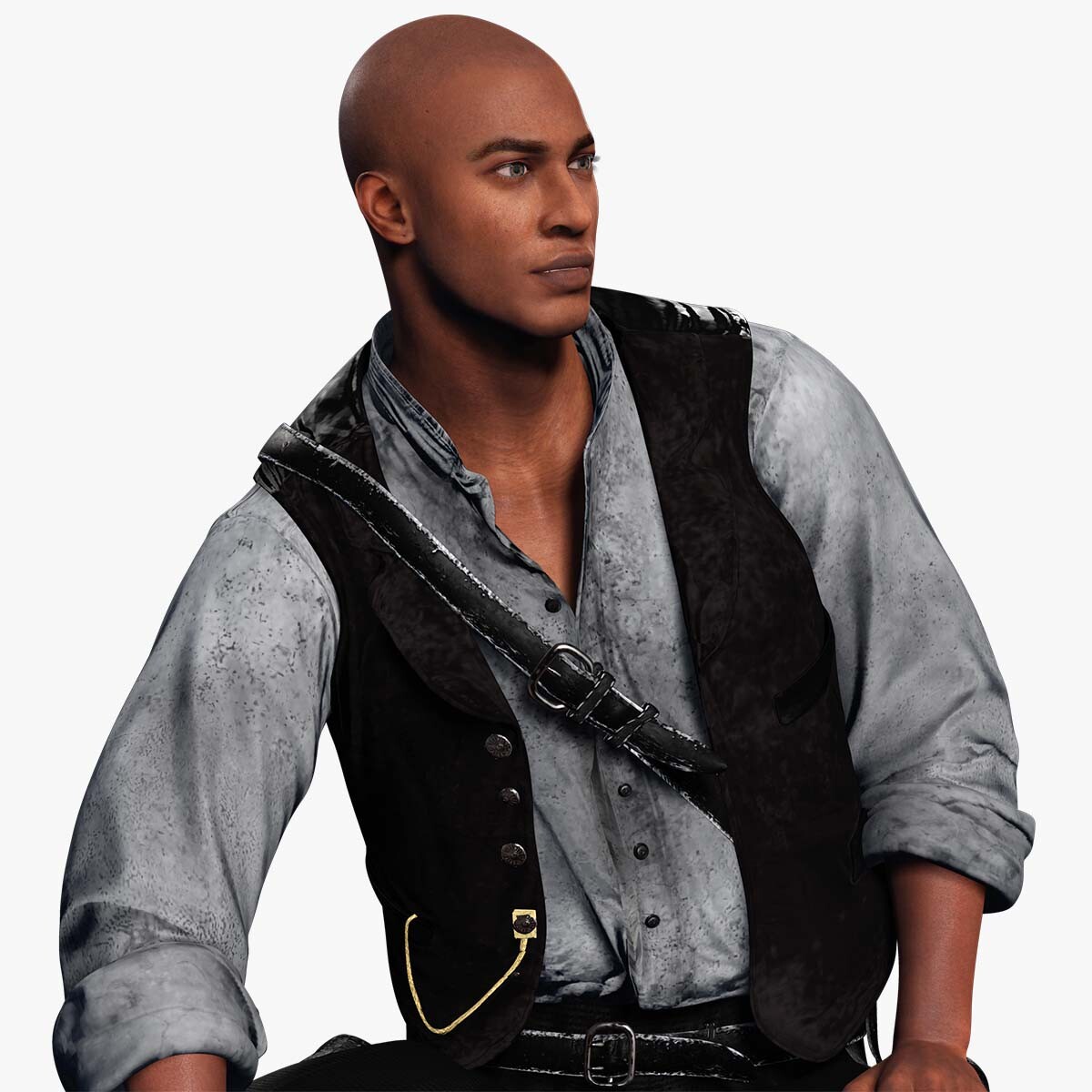 ArtStation - Marcus-Cowboy Swagger Character with Attire Low-poly