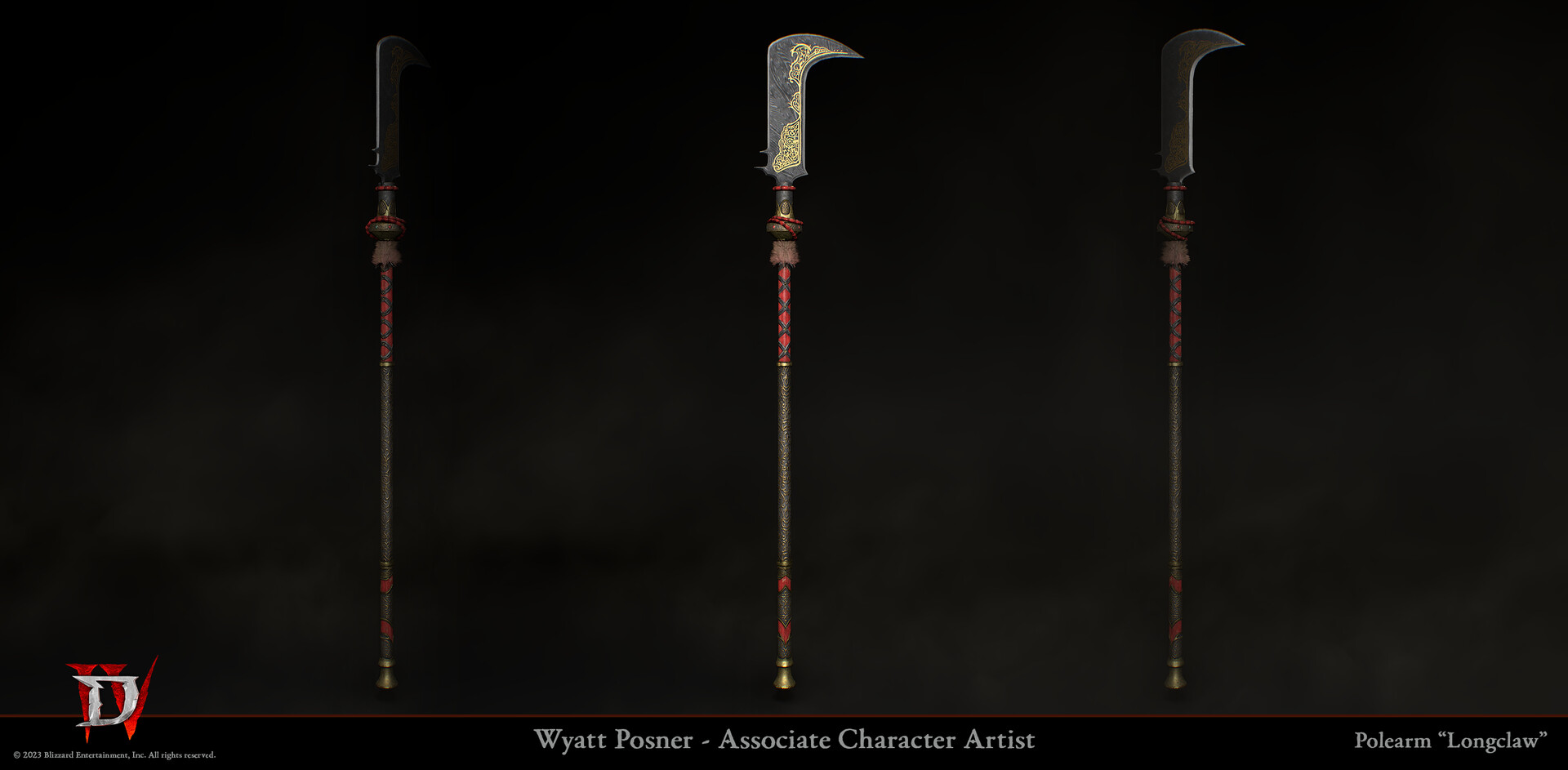 Wyatt Posner: Video Game Artist - Diablo IV - "Bear Cub Bale" Weapons