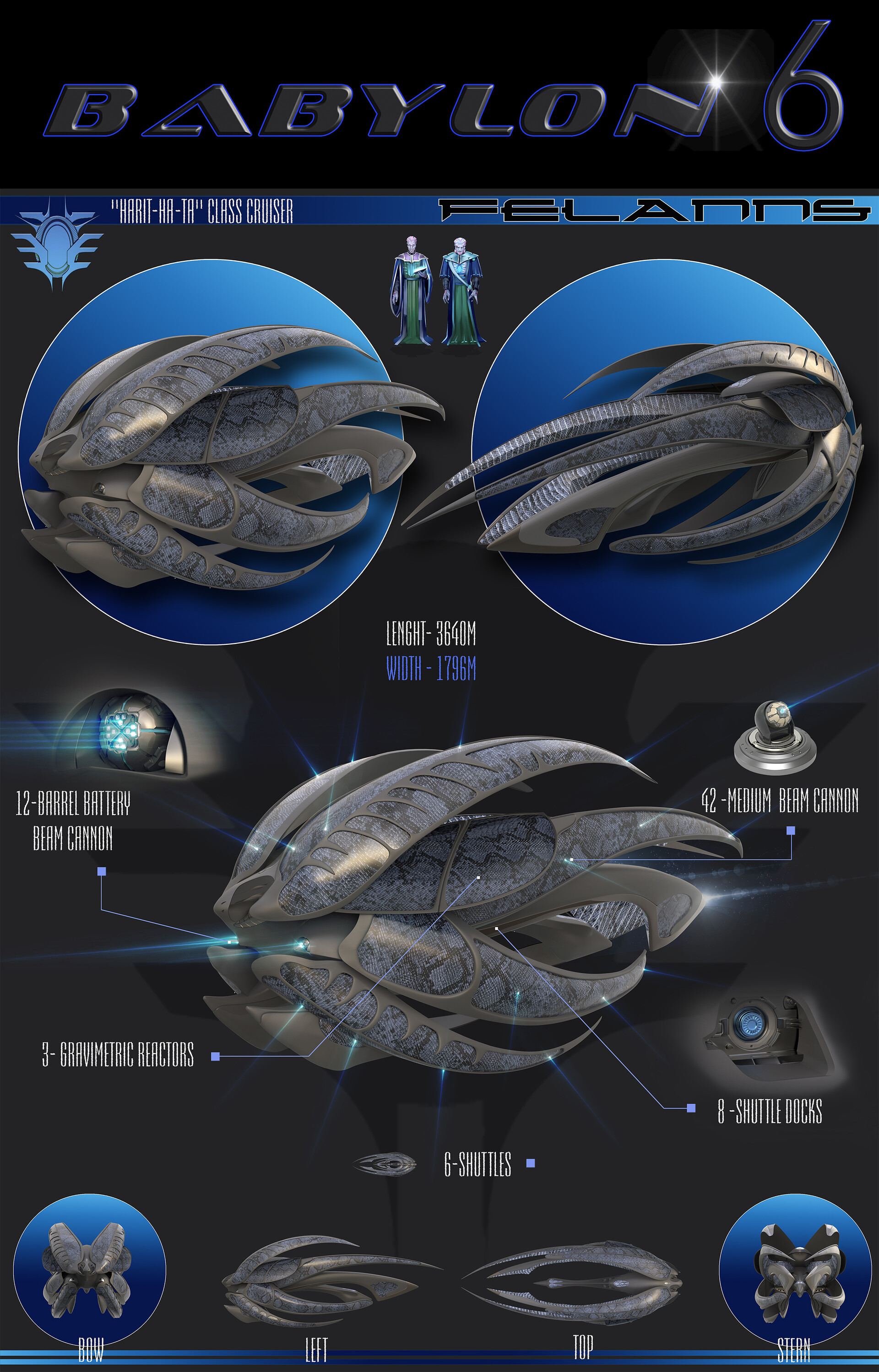 ArtStation - BABYLON 6 - FELANNS SPACESHIP " HARIT-HA-TA"