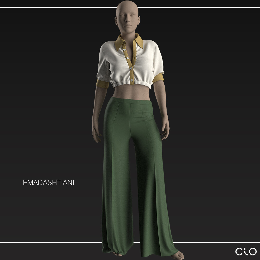 ArtStation - Casual Set Girls Outfit N7 #106 _ MarvelousDesigner/CLO ...