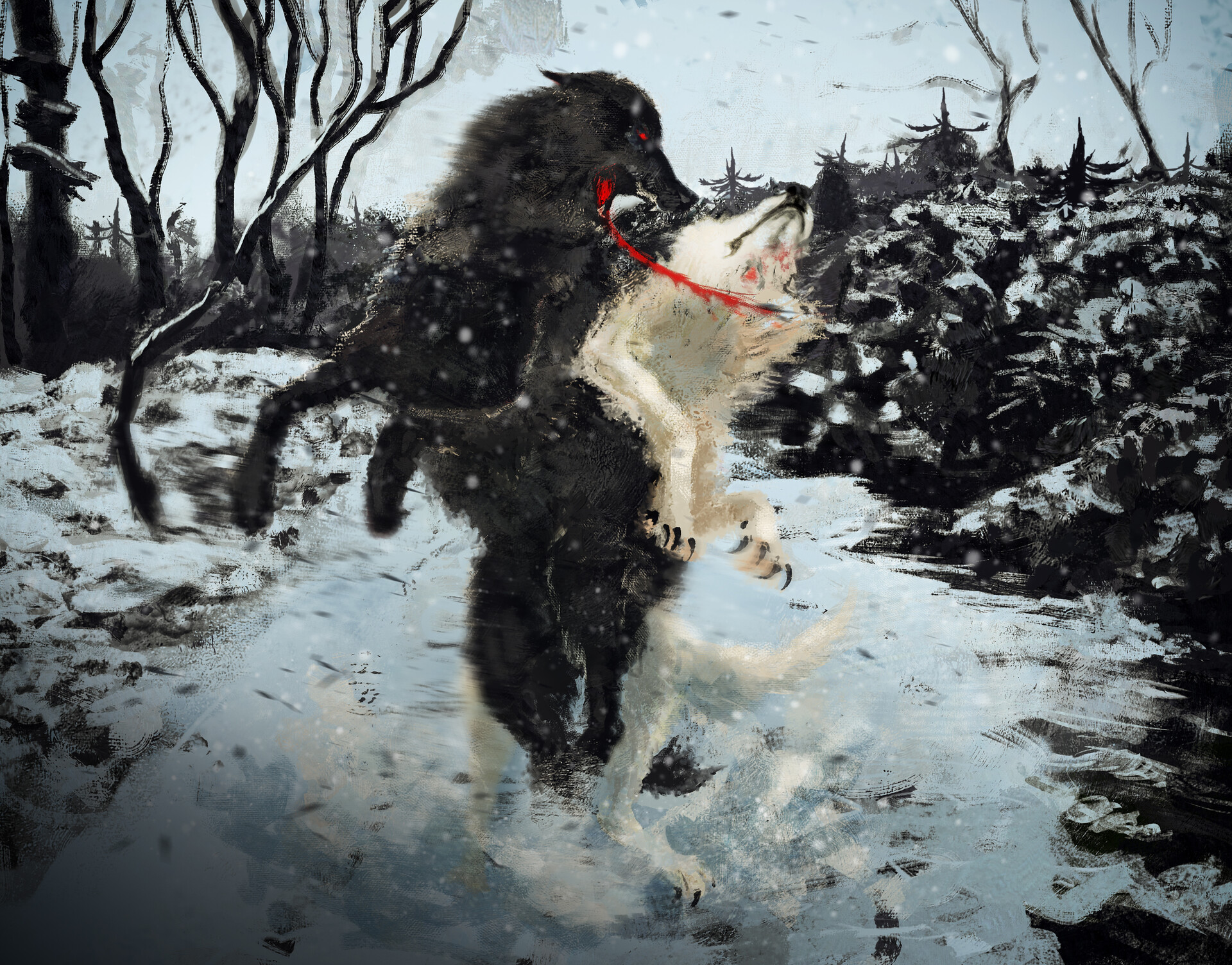ArtStation - two wolfes