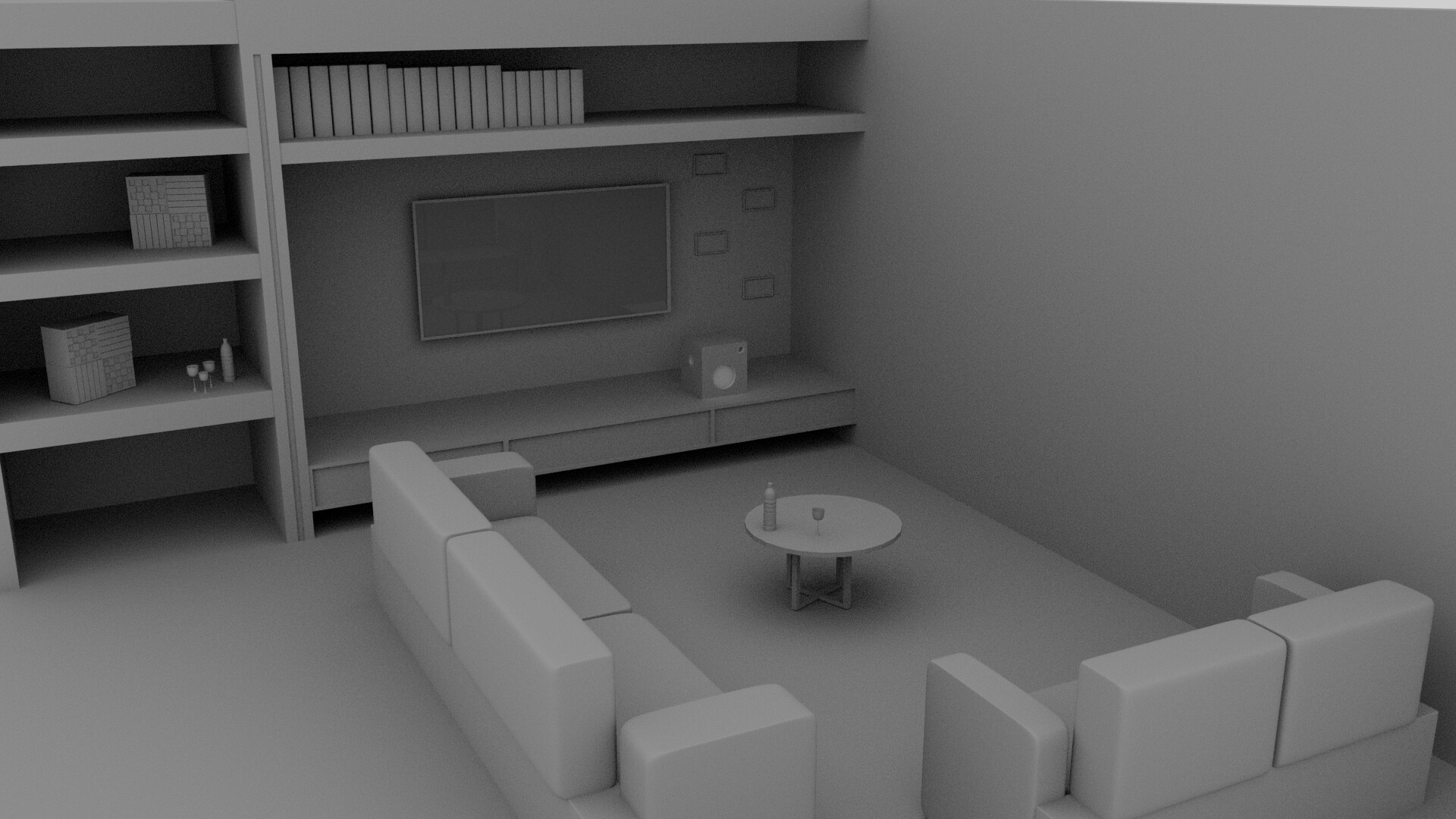 ArtStation - Living room 3d Model in Maya