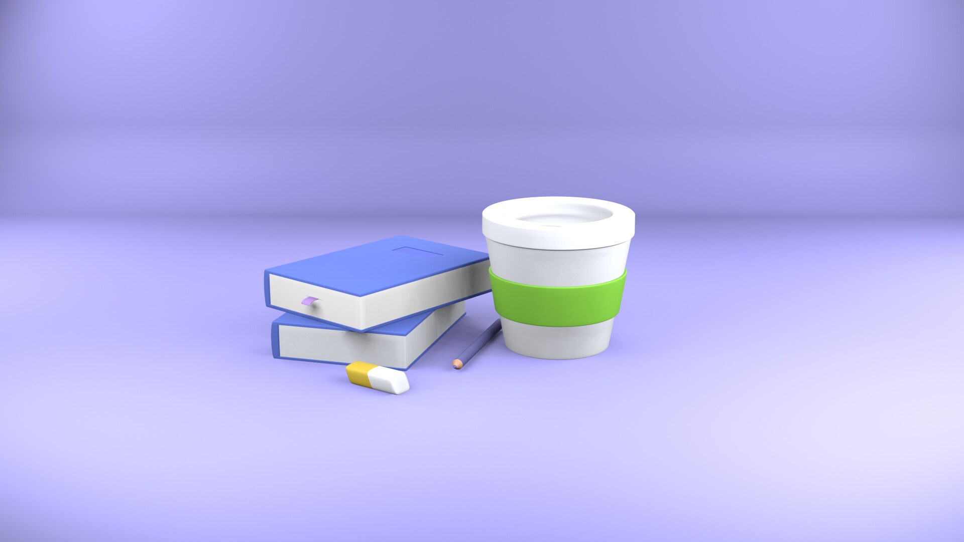 ArtStation - Small 3D Scene "Can't Study Without It"
