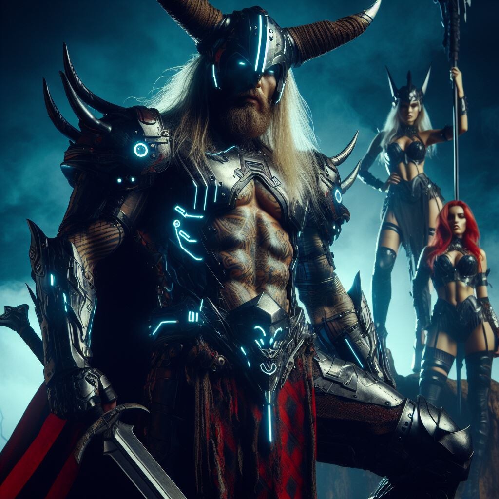 ArtStation - Menacing Cyberpunk Vikings Posing on Fjord