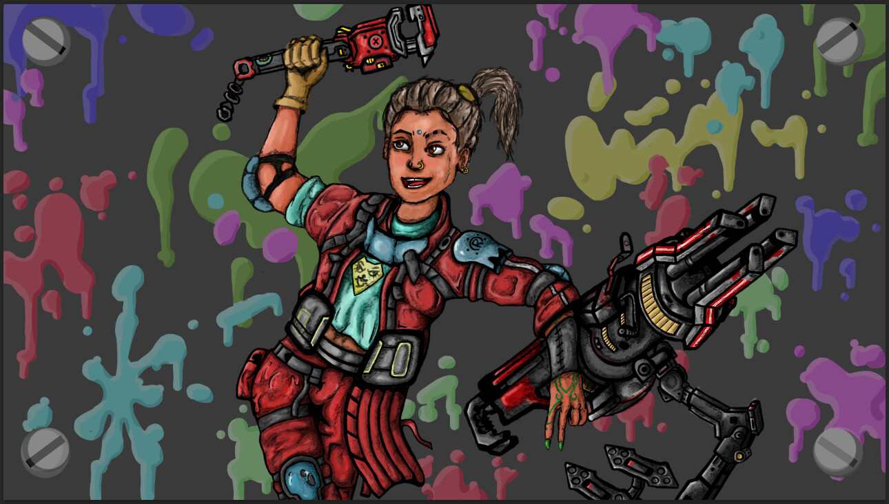 ArtStation - Apex Legends - "Rampart" artwork.