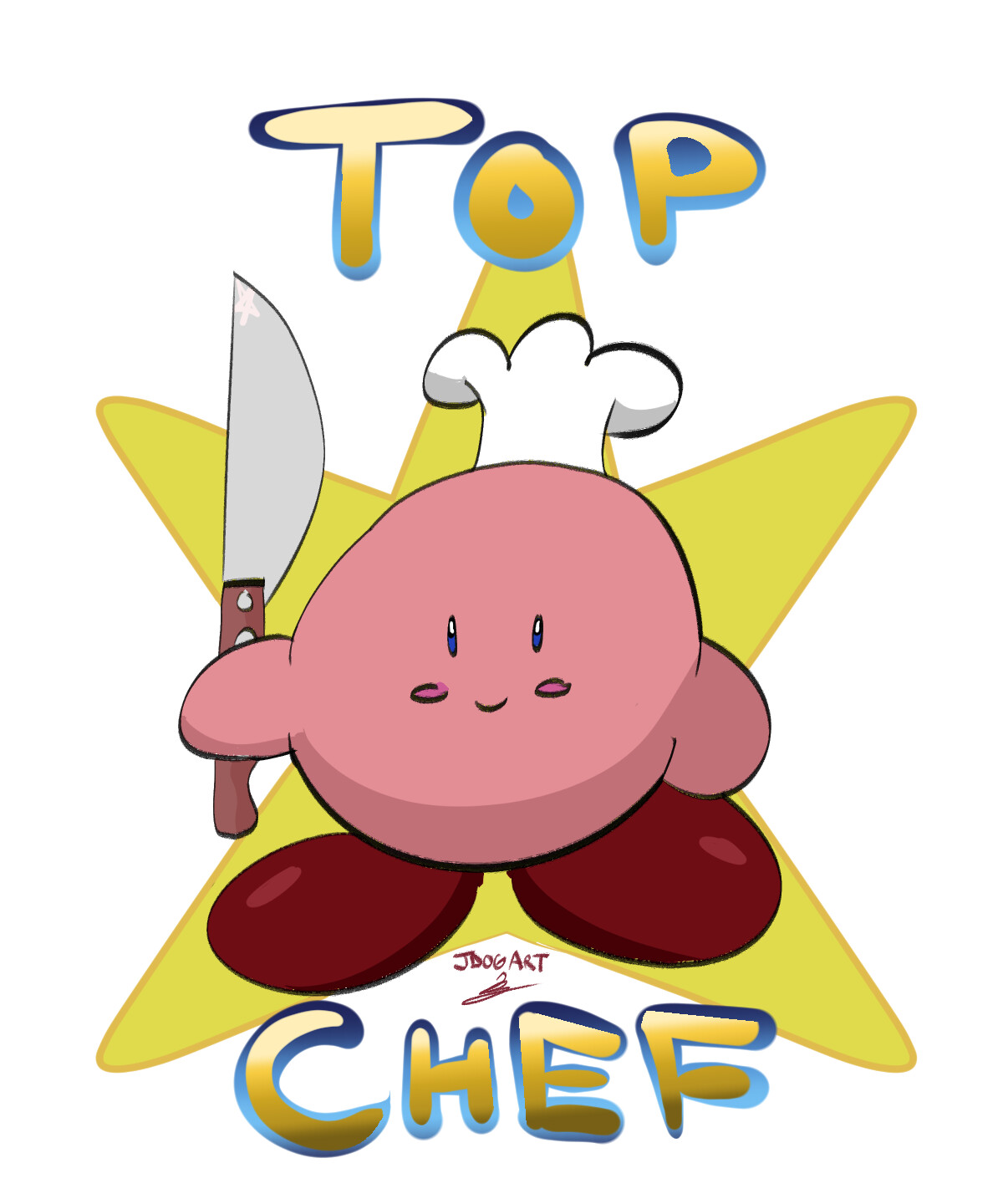 ArtStation - Top Chef Kirby Mini digital sketch (Commission Template 3)