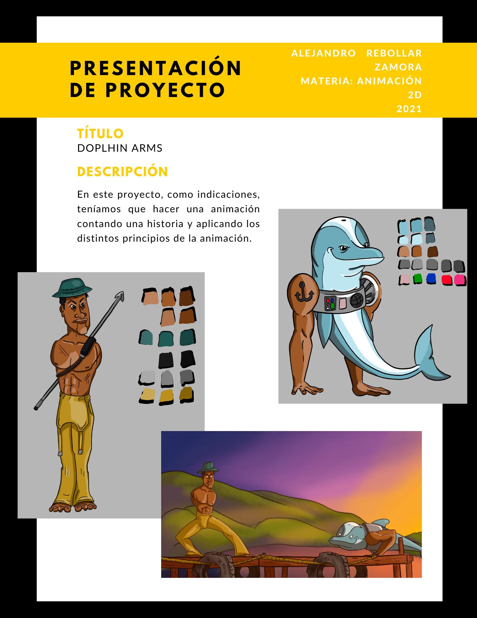 ArtStation - Dolphin arms 2D Animation Proyect