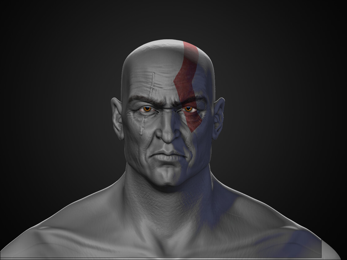 ArtStation - BUSTO KRATOS - Facial Anatomy Practice