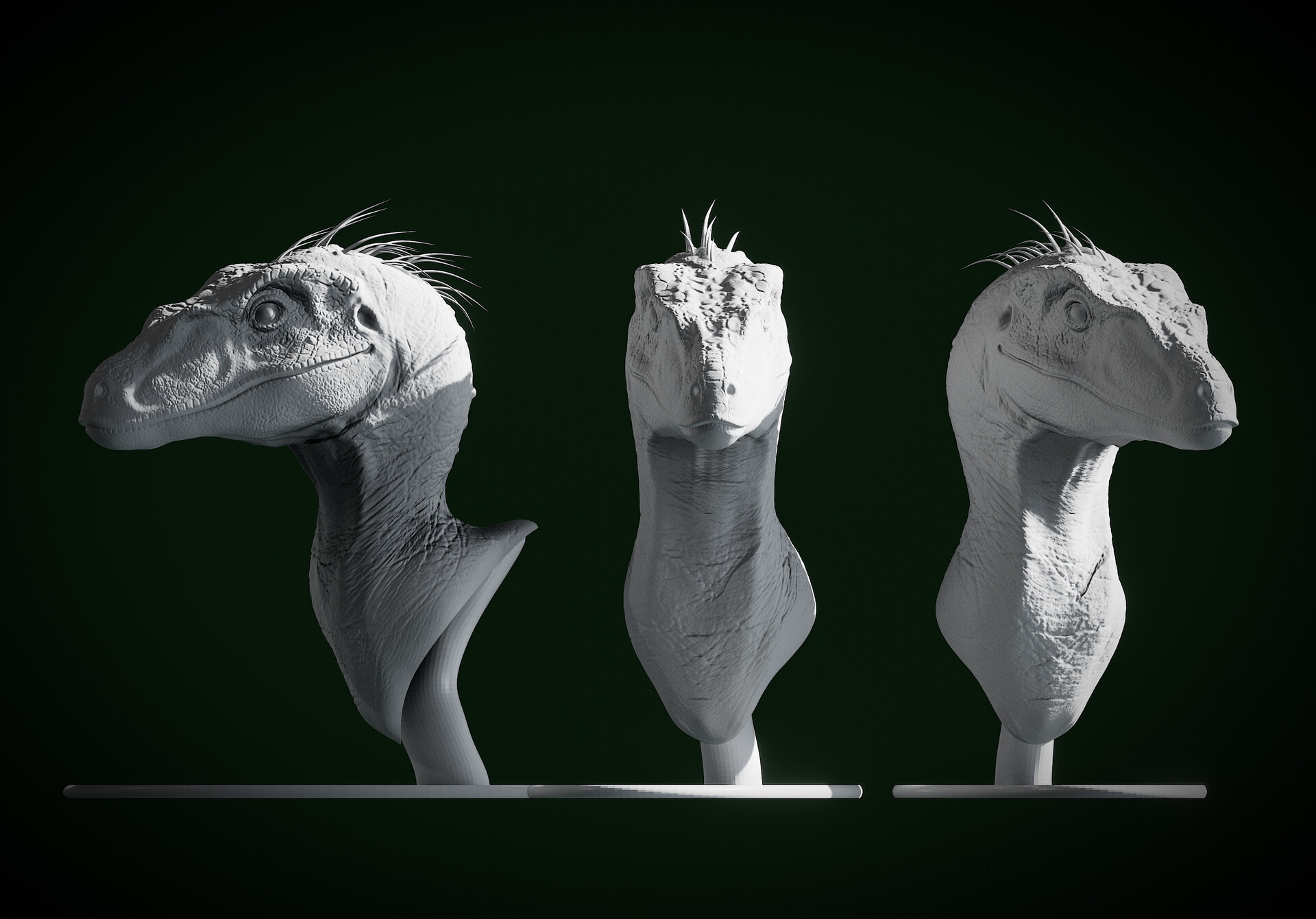 ArtStation - JP3 Raptor Bust with Nomad