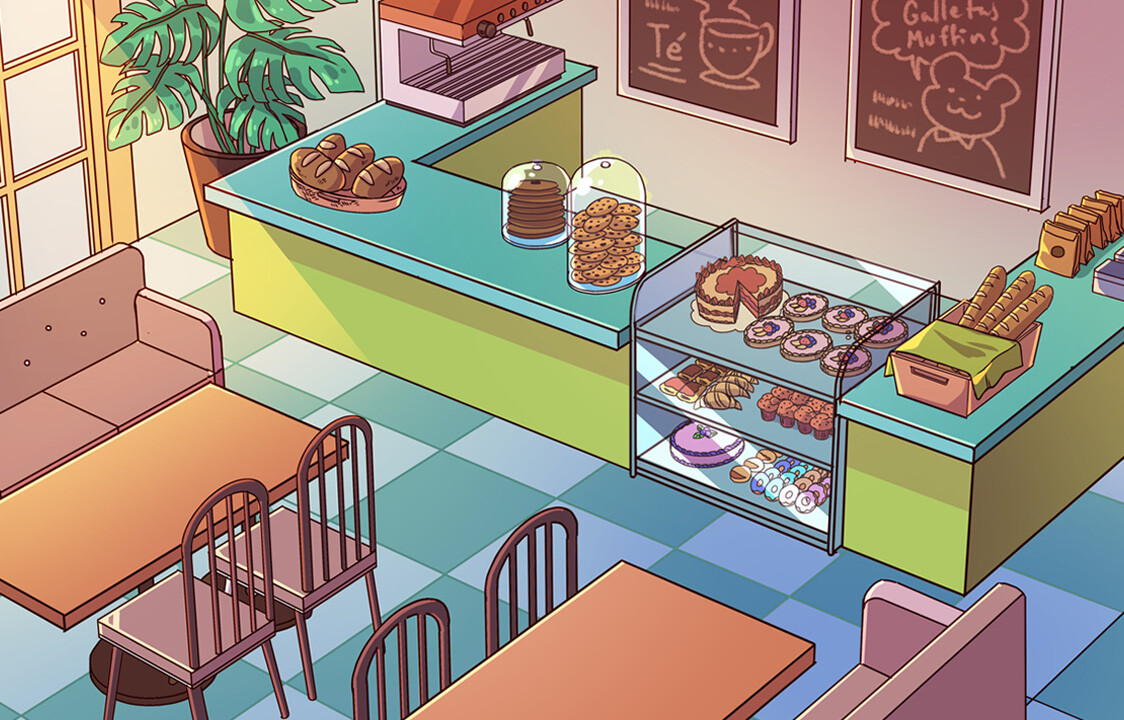 ArtStation - Coffee shop background