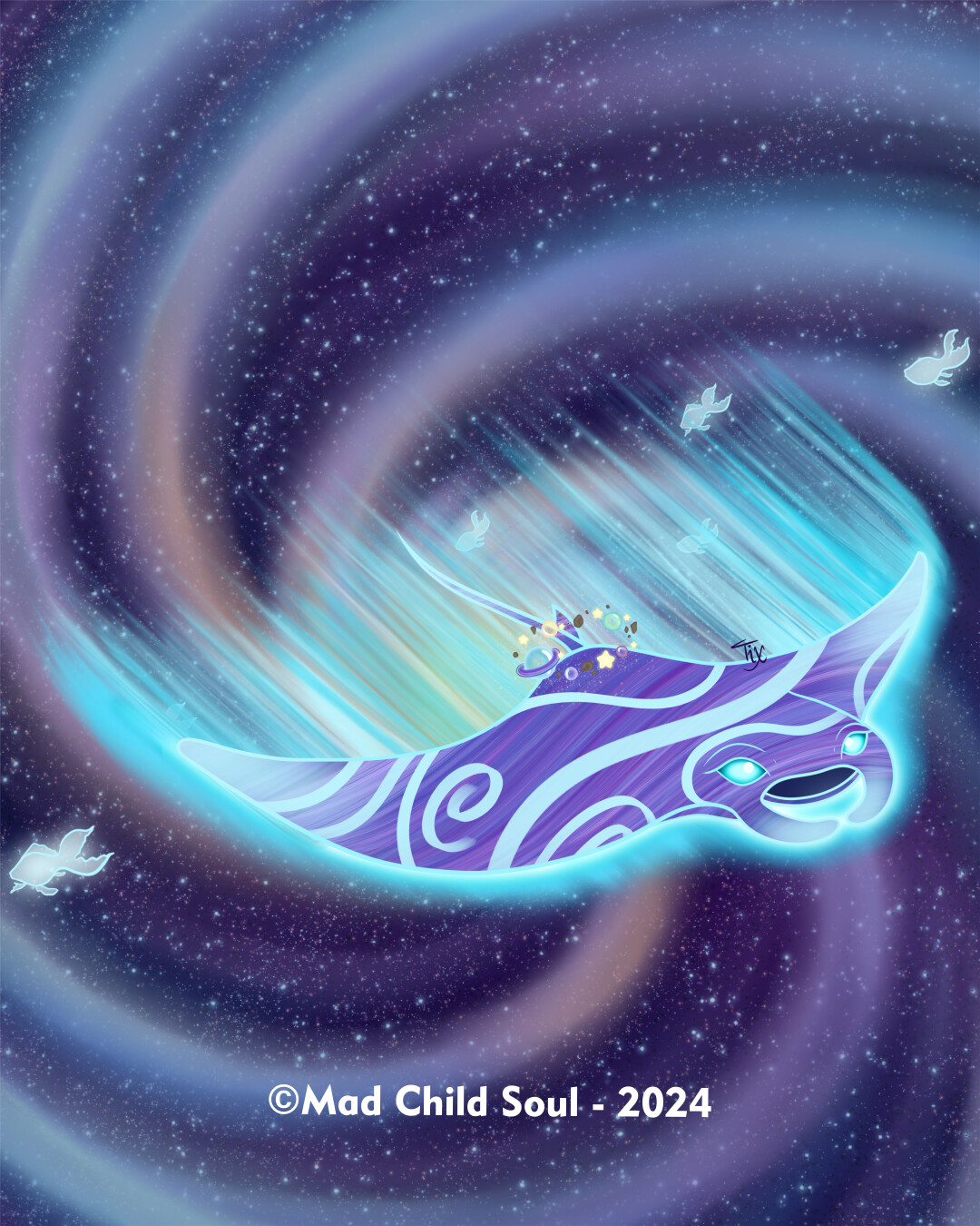 ArtStation - "Cosmic Manta Ray" (2024) by Tix 🐠