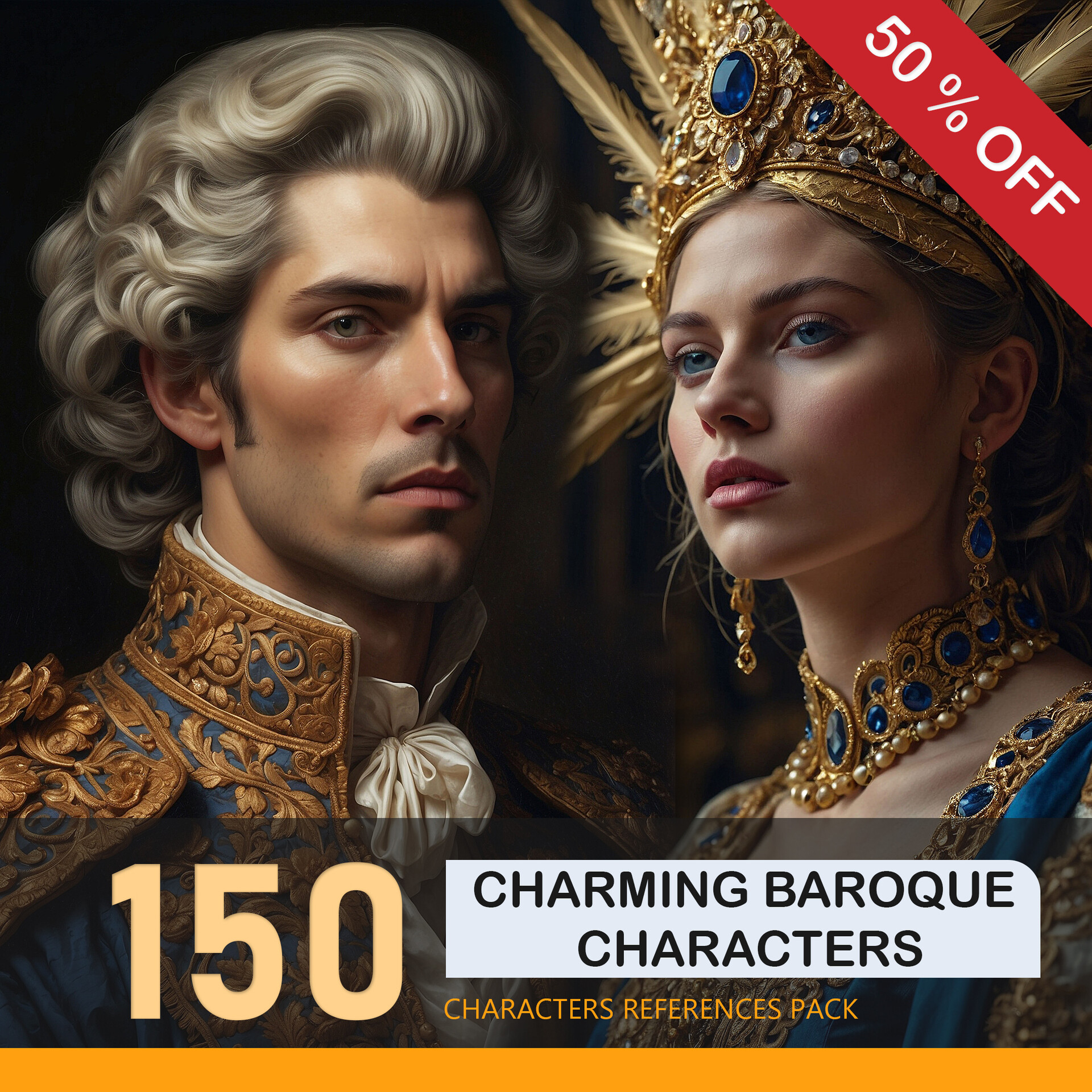 ArtStation - Get a 50% off on Charming baroque characters-4k-Characters ...