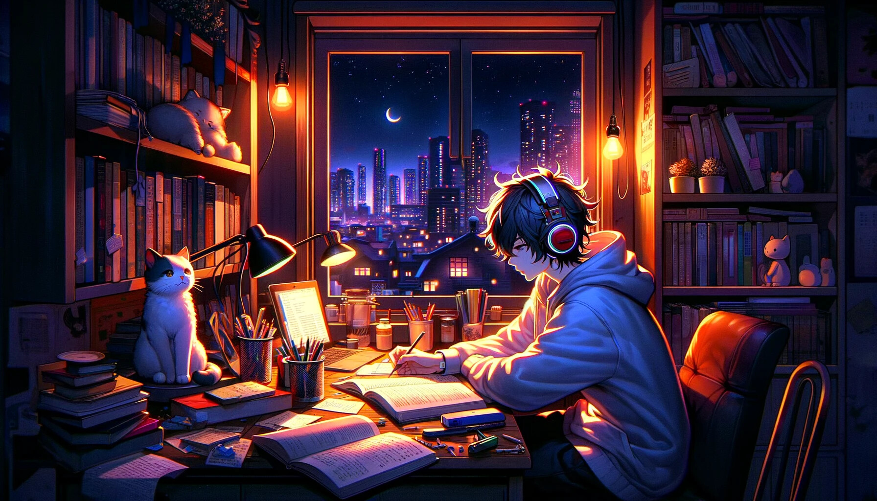 ArtStation - anime lofi boy study