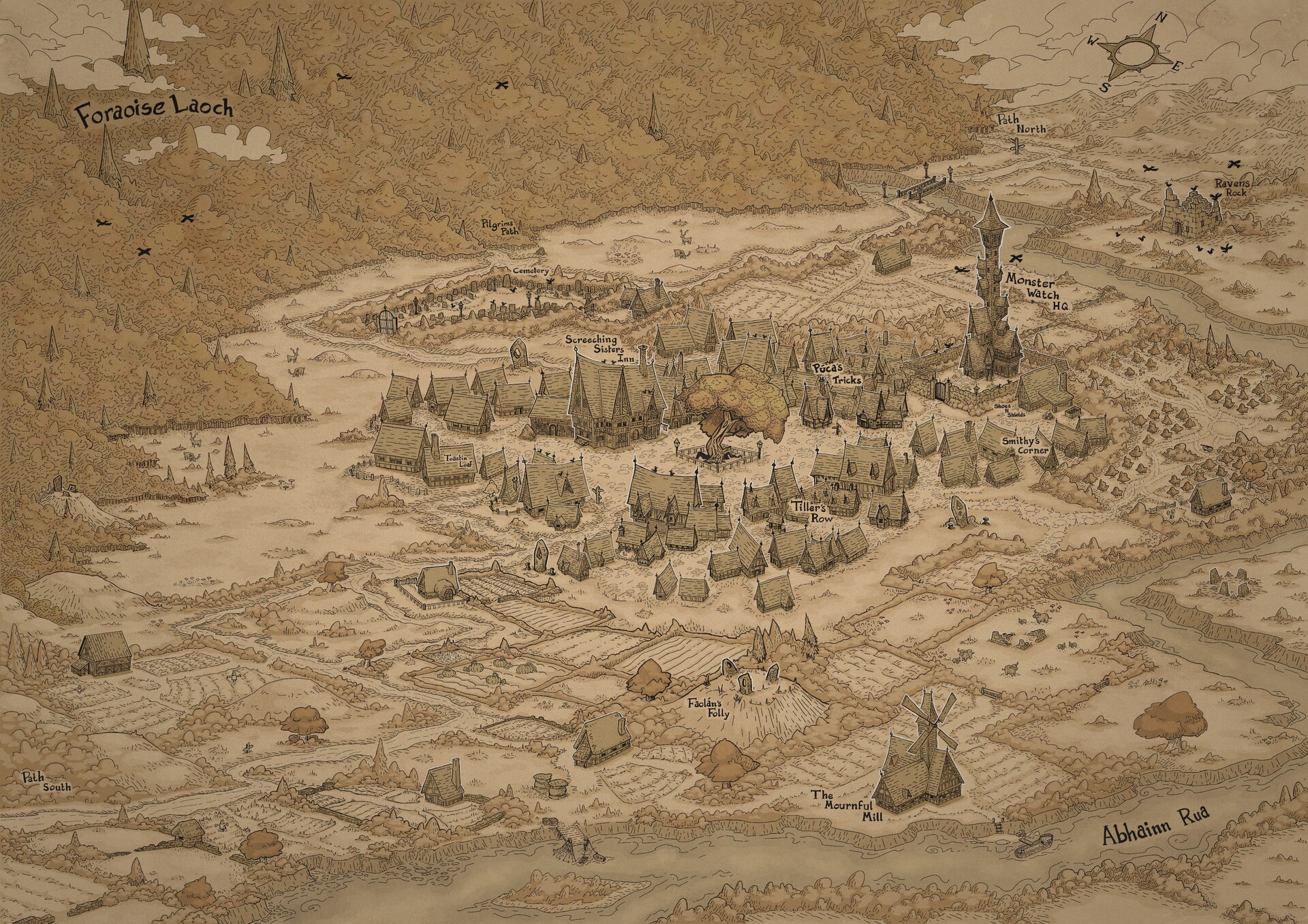ArtStation - DND Town Map