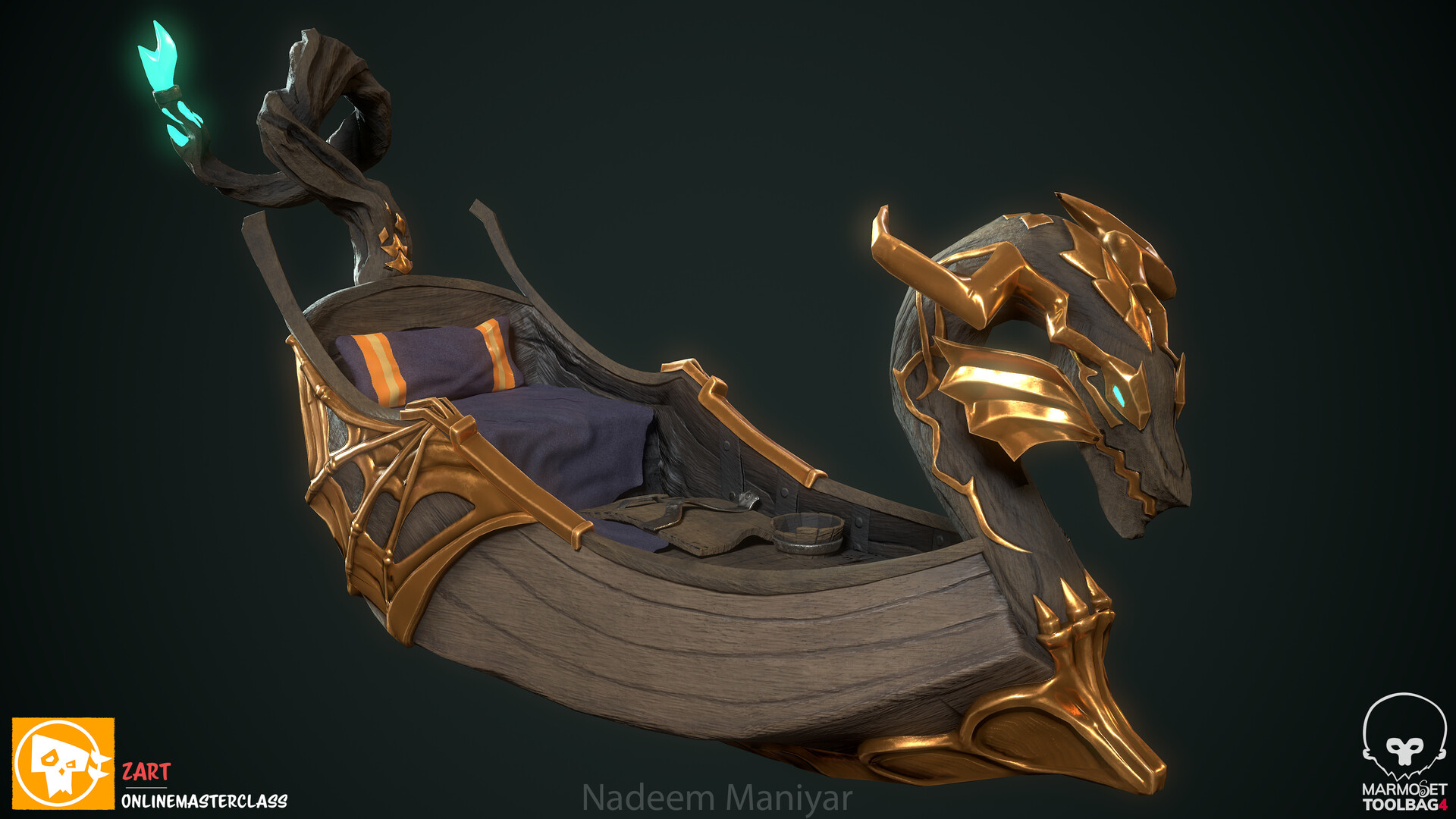 ArtStation - Fantasy game-ready boat model