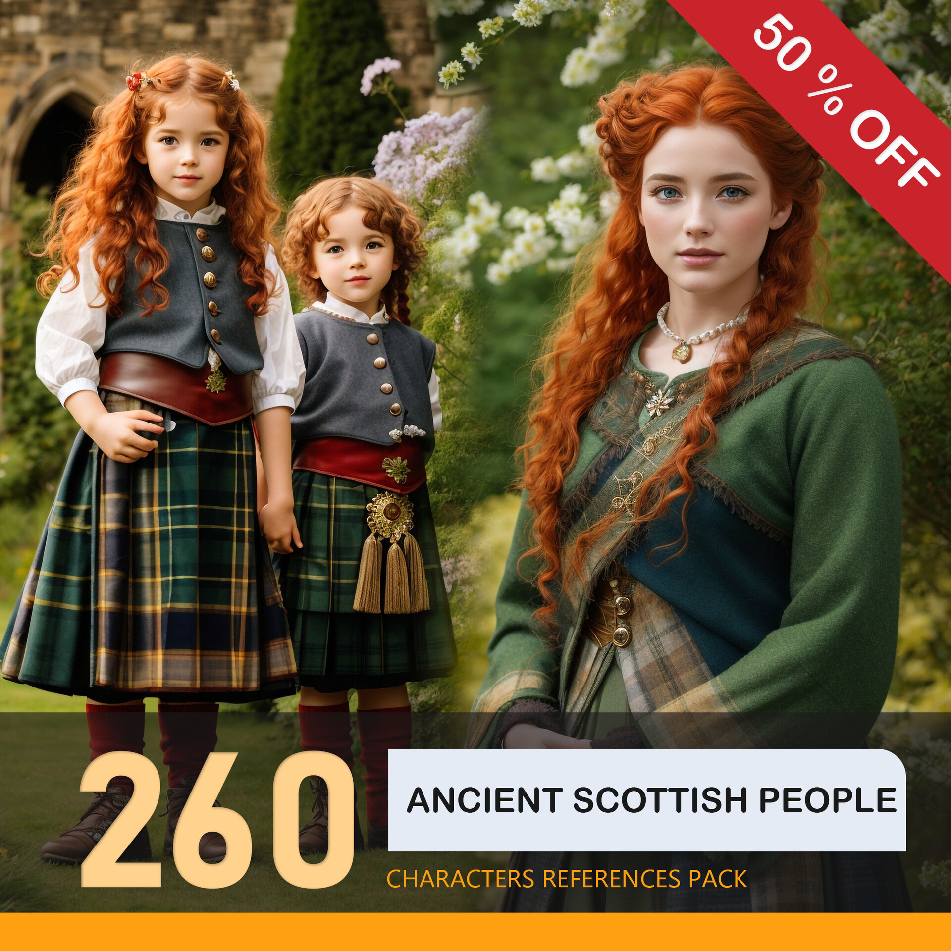 ArtStation - Get a 50% off on Ancient Scottish People 4K|Character ...
