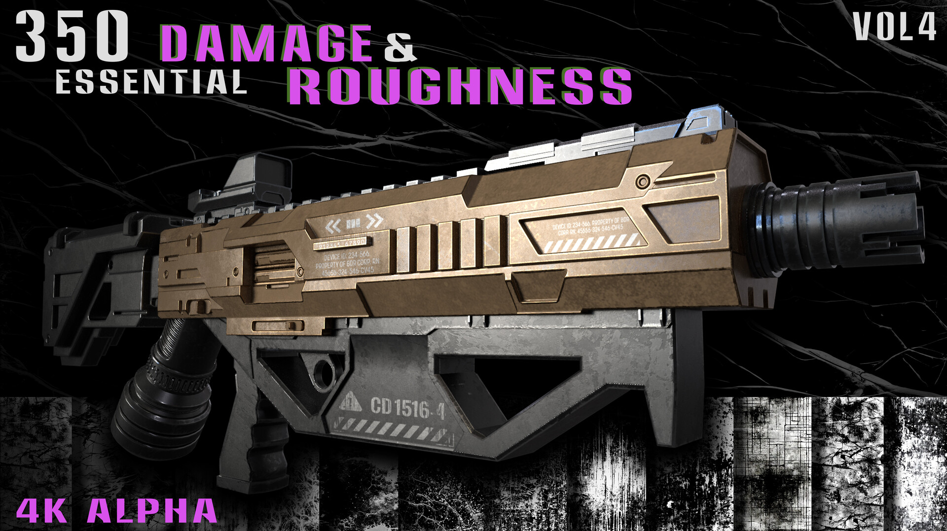 ArtStation - 350 Essential Damage & Roughness Alpha - Vol.4