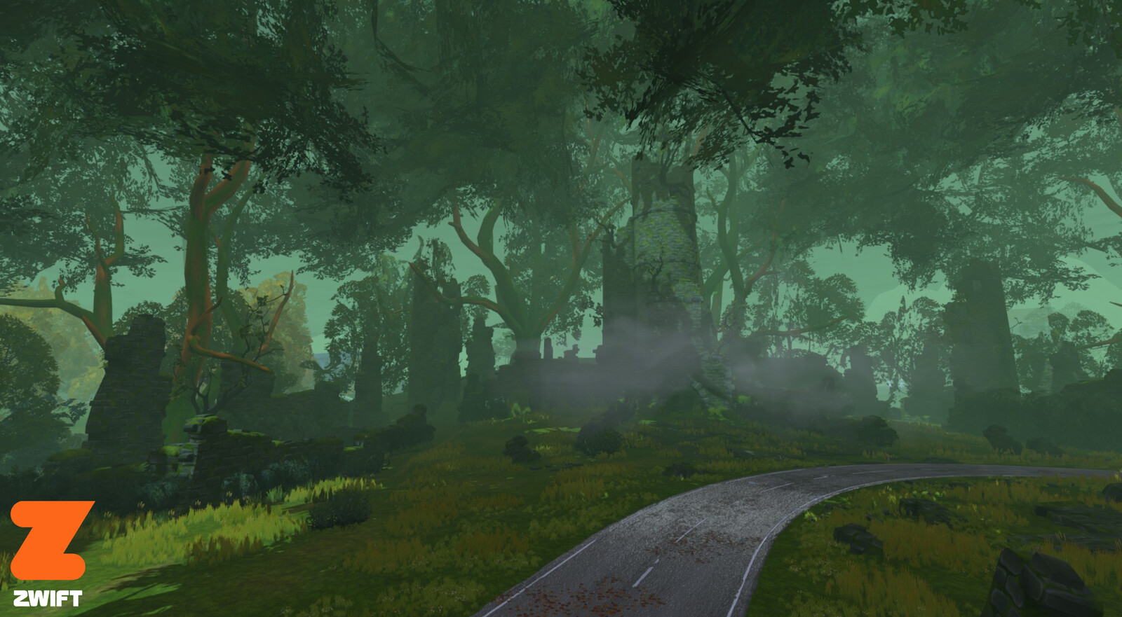 John Moran - Zwift - Mossy Castle Forest and MacCaig Tower - Glasgow