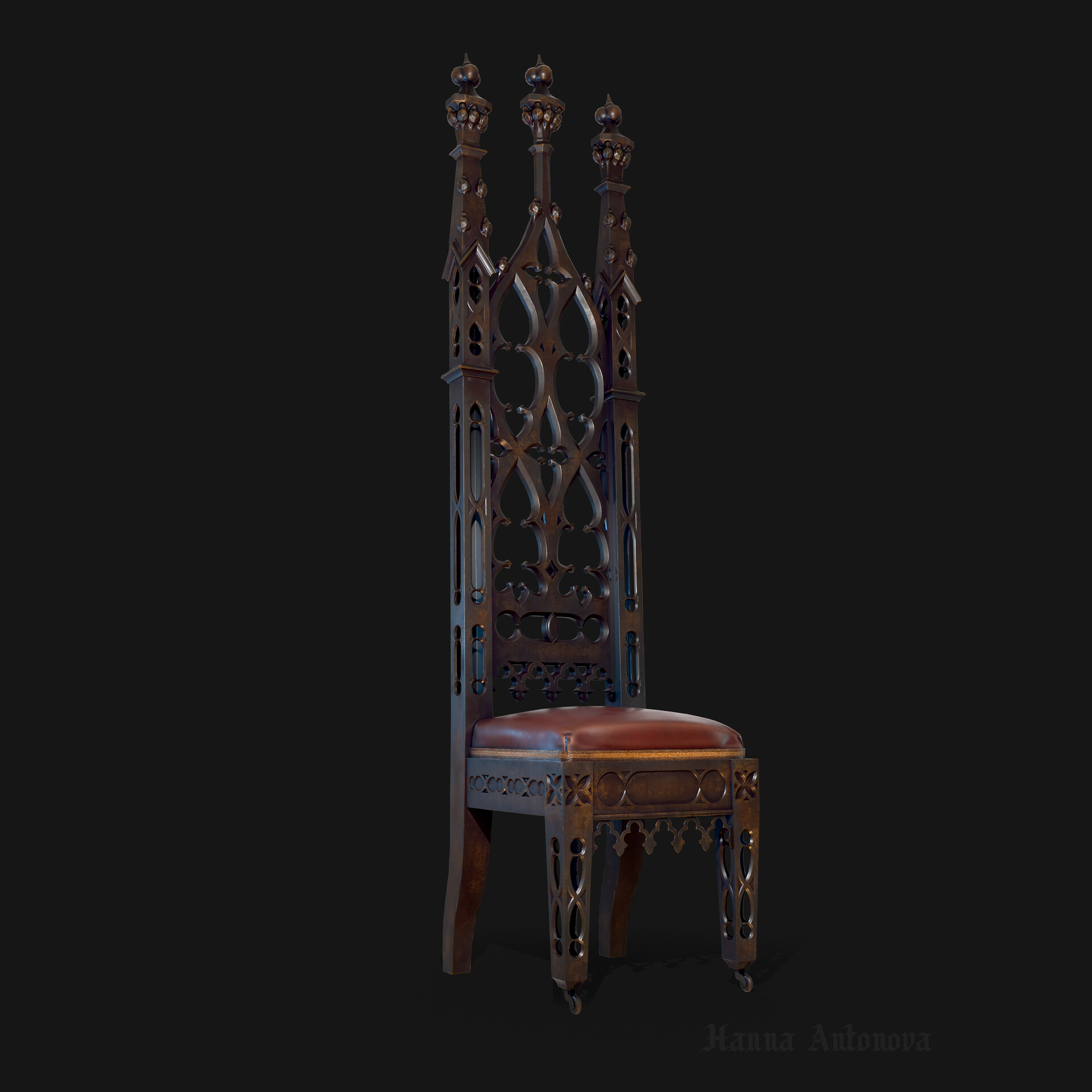 ArtStation - Gothic Revival Hall Chair 1845-1855 low poly model ...