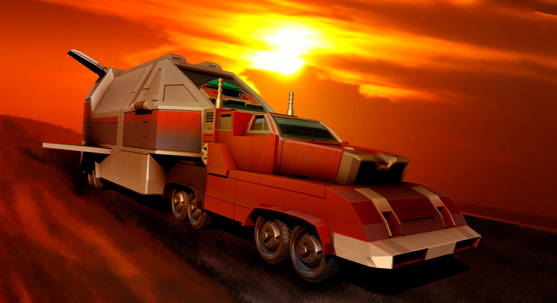 ArtStation - Titan flash Truck form