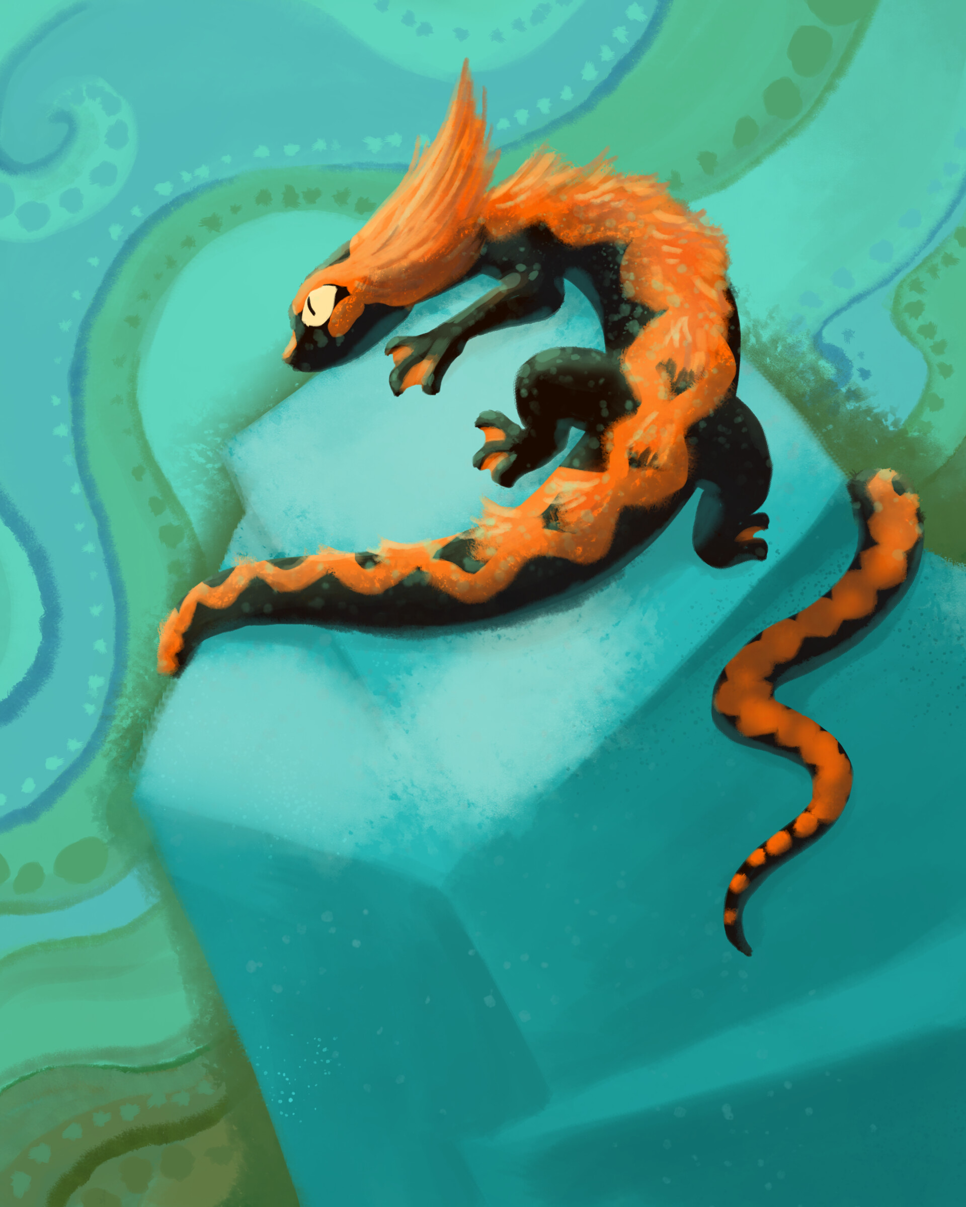 ArtStation - Viper-salamander-mandarin duck chimera