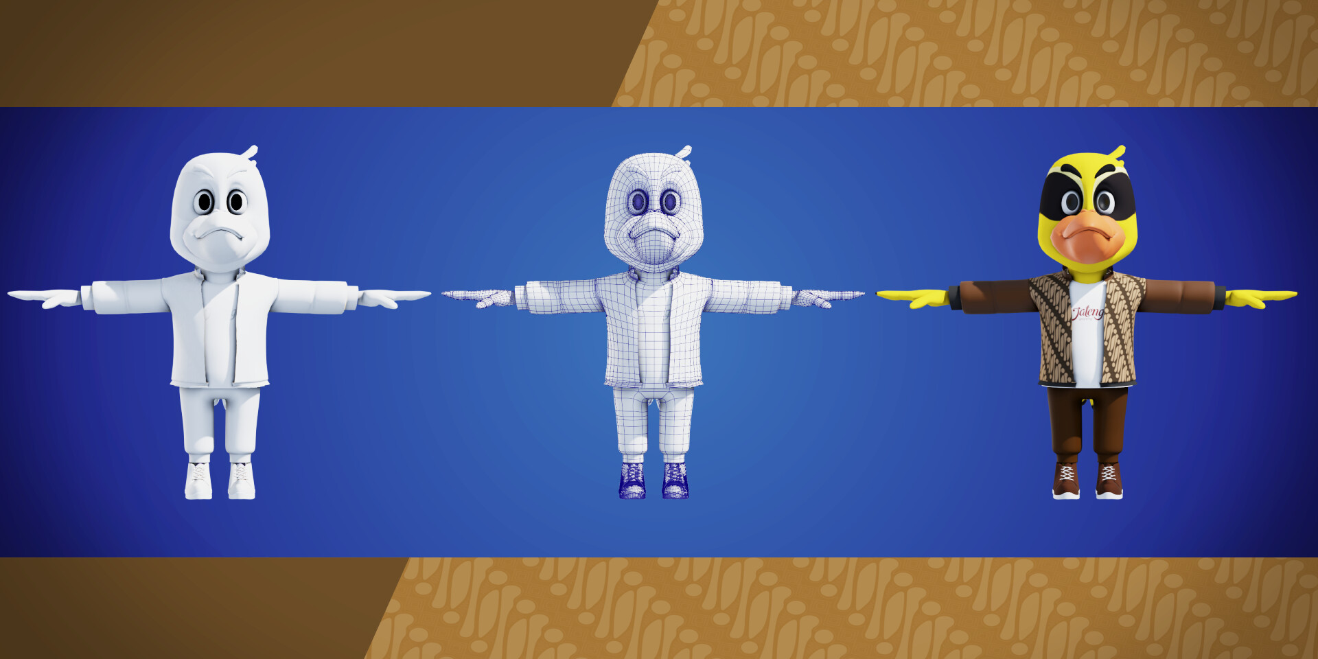 ArtStation - 3D Mascot Kepodang Satpol Jateng