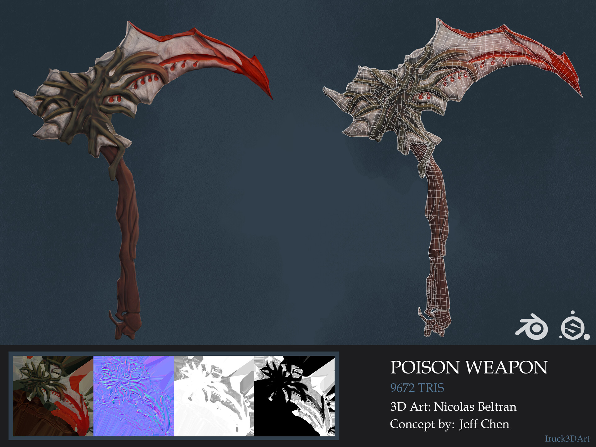 Nicolas Beltran - Scythe - Poison Weapon - 3D Prop Art