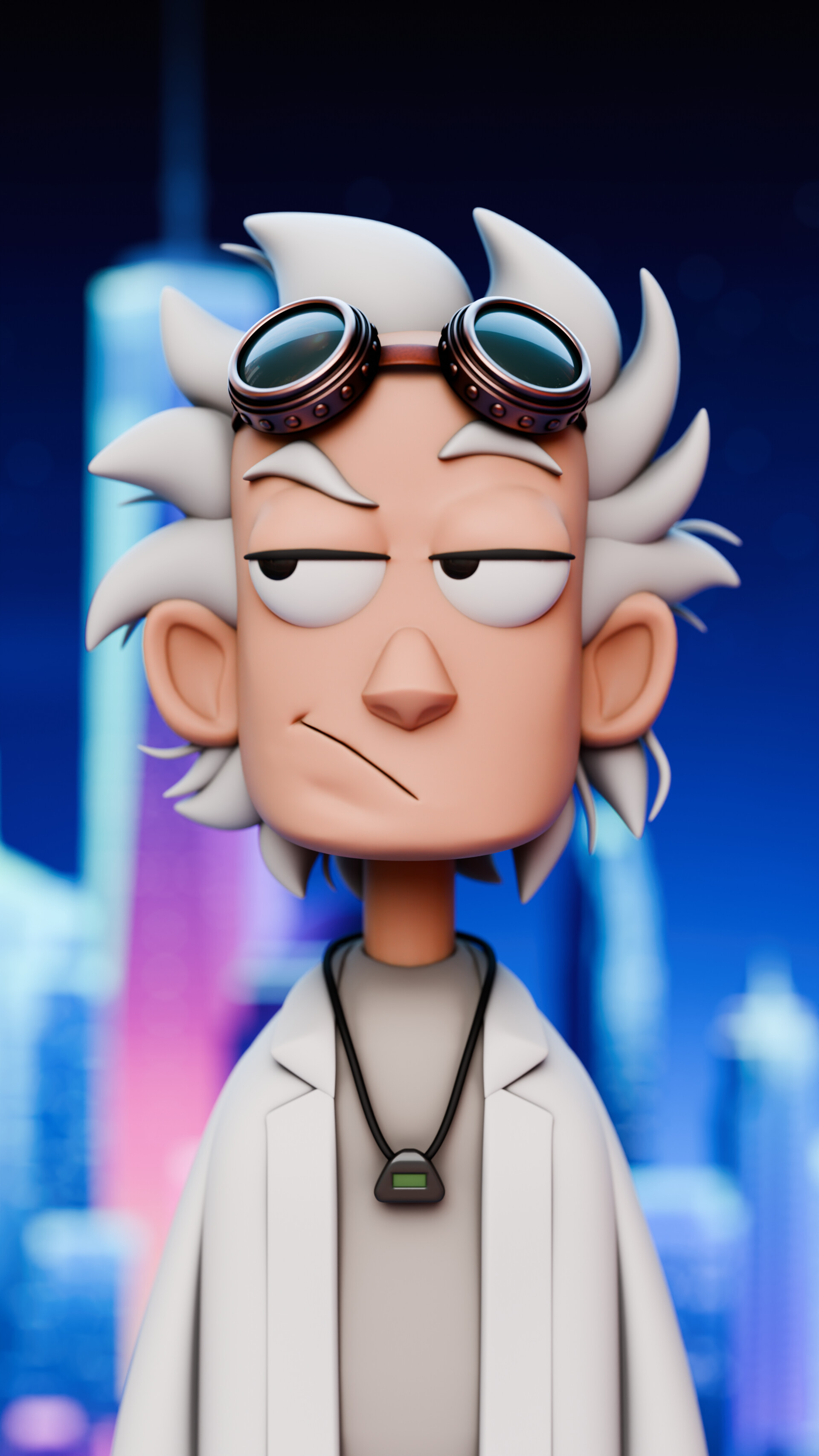 ArtStation - 3D stylized Rick (doc brown)