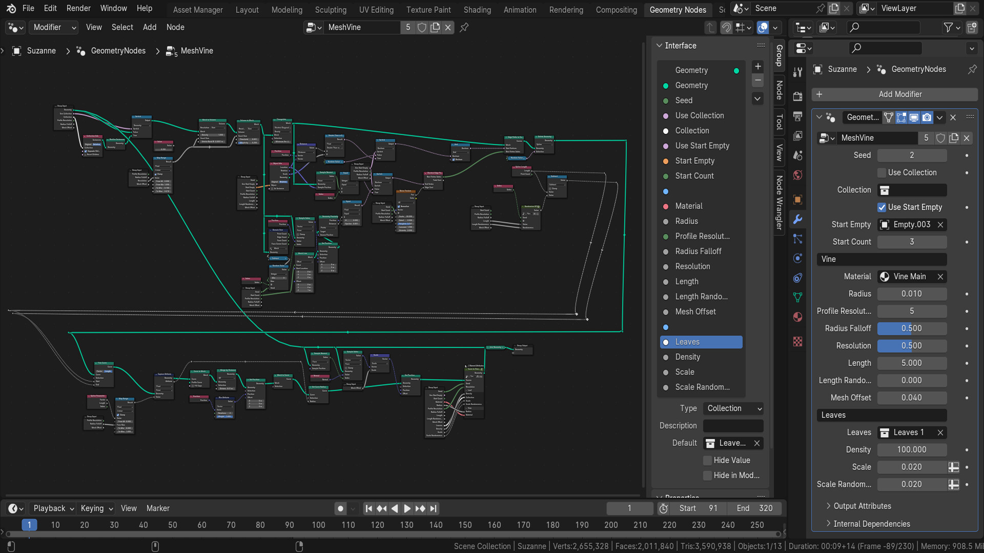 3d Tudor Blender 4 Jungle Vines Geometry Node