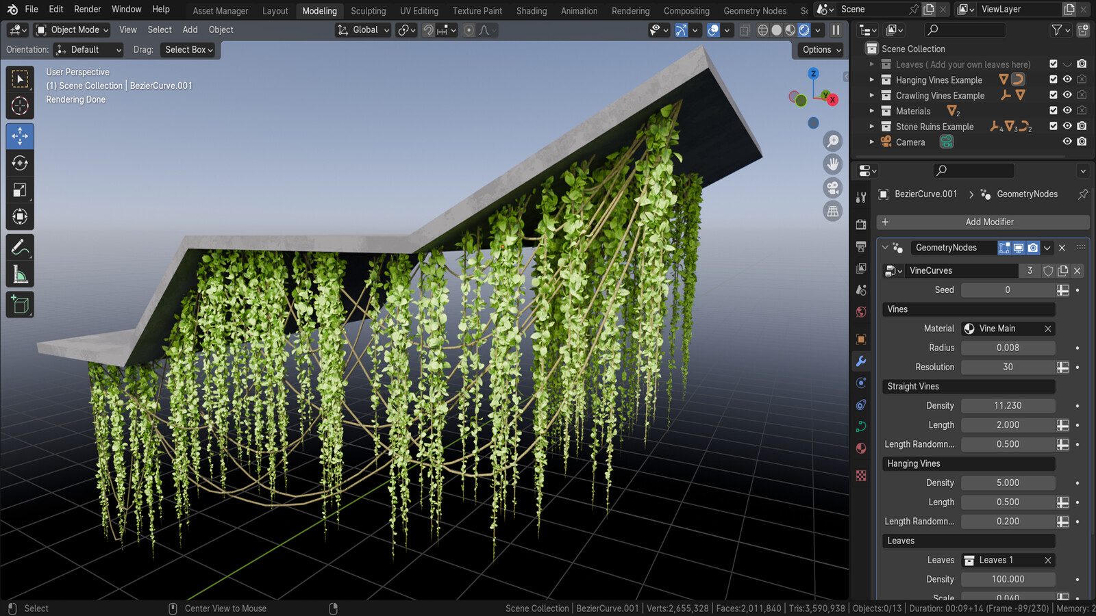 3D Tudor - Blender 4 Jungle Vines Geometry Node