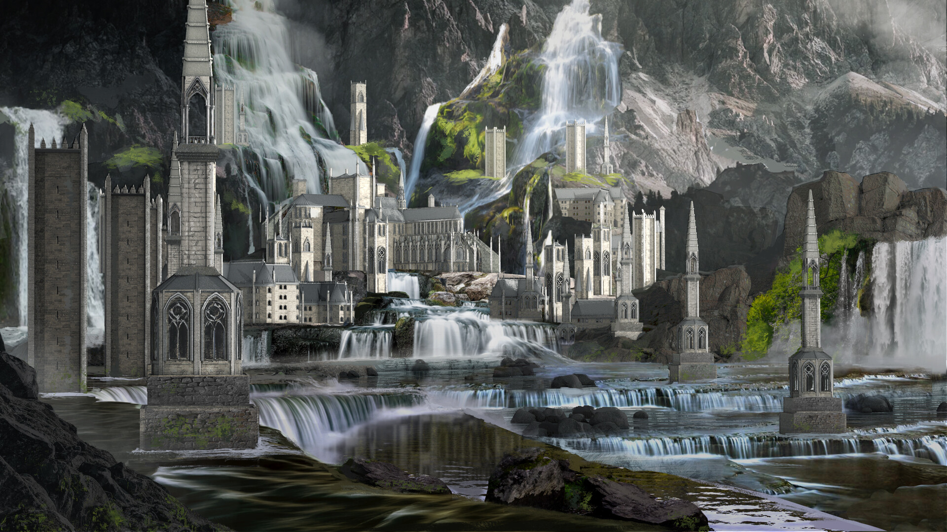 ArtStation - Waterfall Castle 02