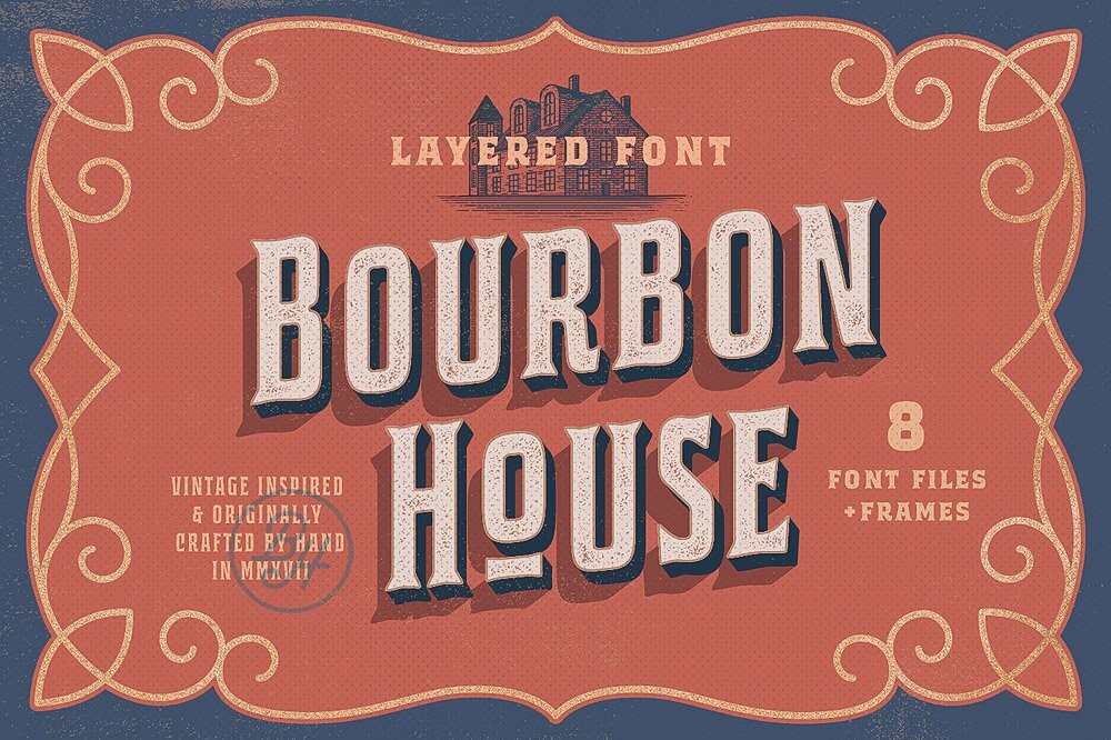 ArtStation - Bourbon House font Vintage Frames
