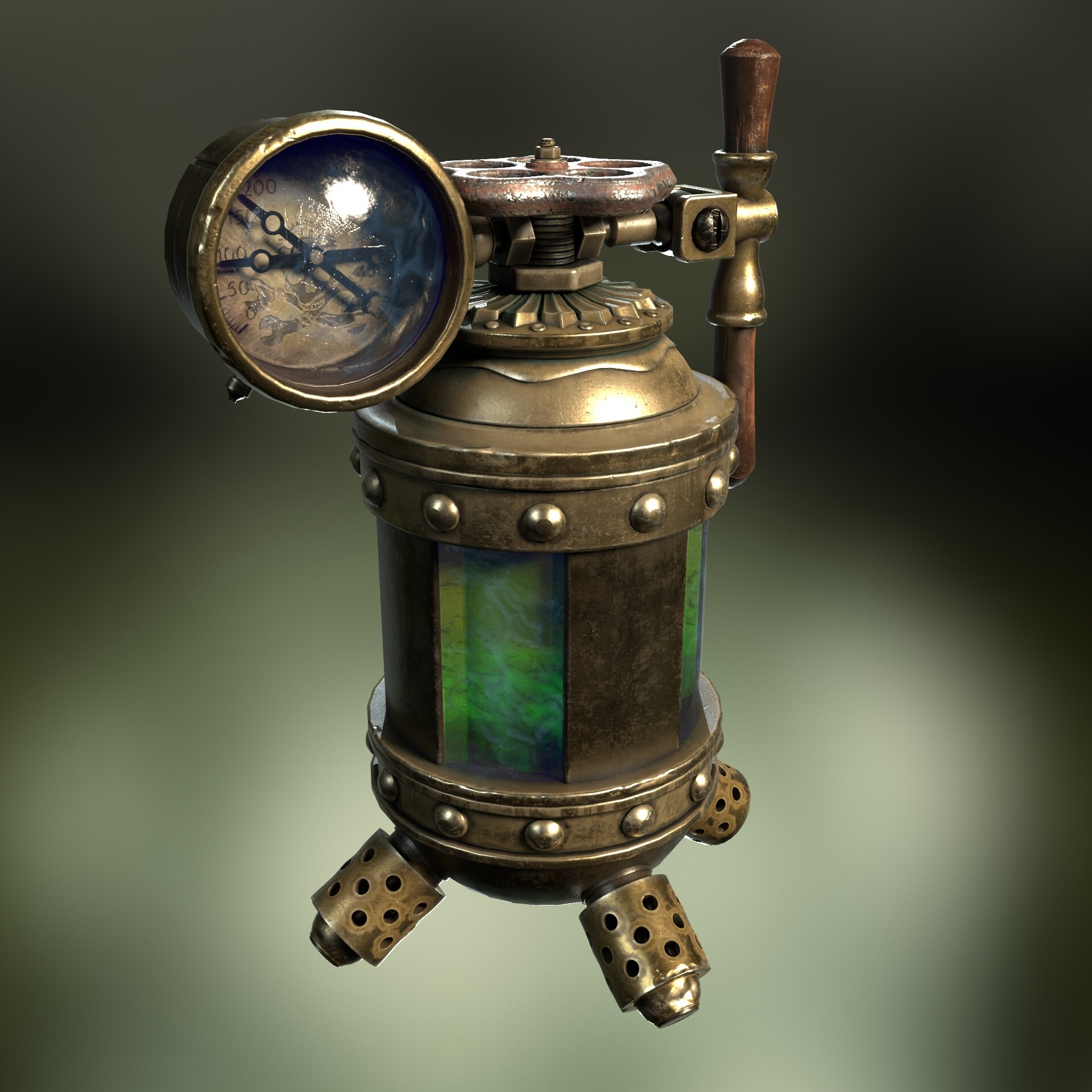 ArtStation - Steampunk grenade Mid-poly