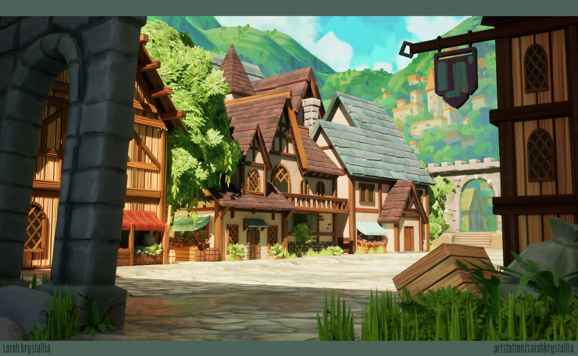 ArtStation - Fantasy Town Game Environment