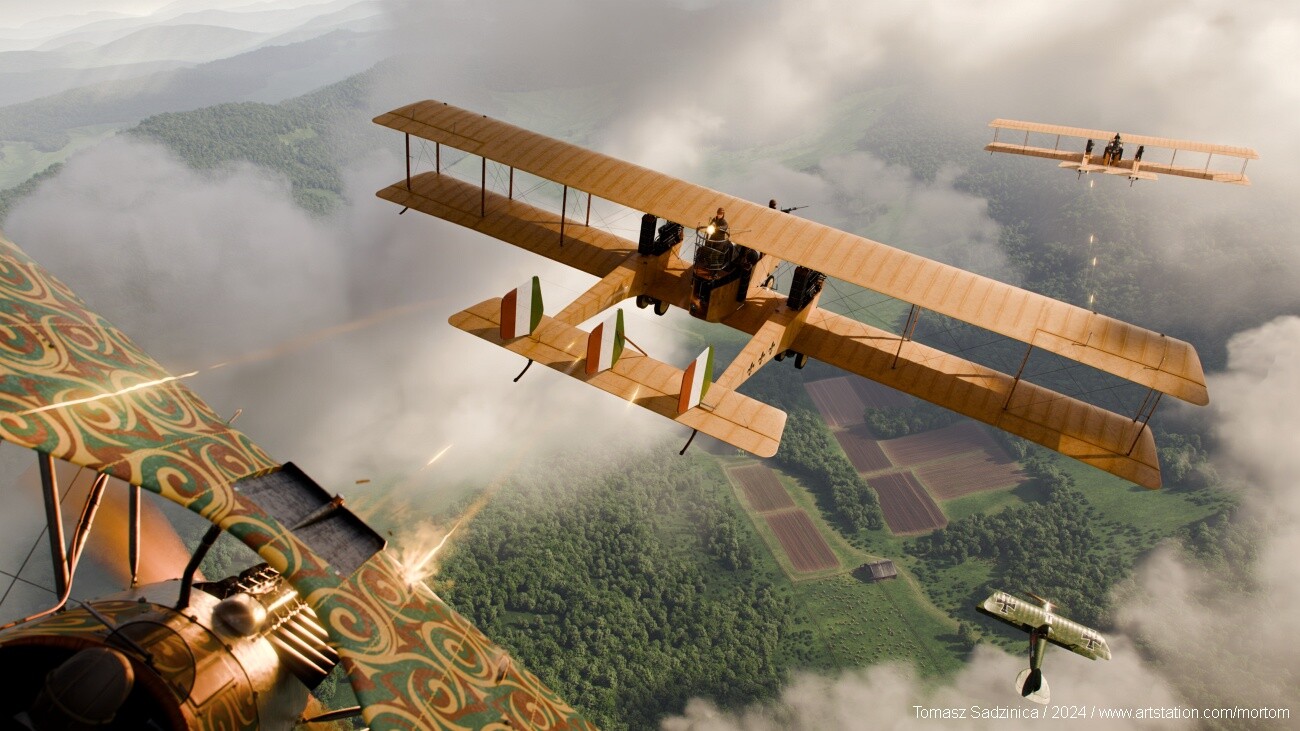 ArtStation - Caproni Ca.3 vs Albatroses DIII Oeffags