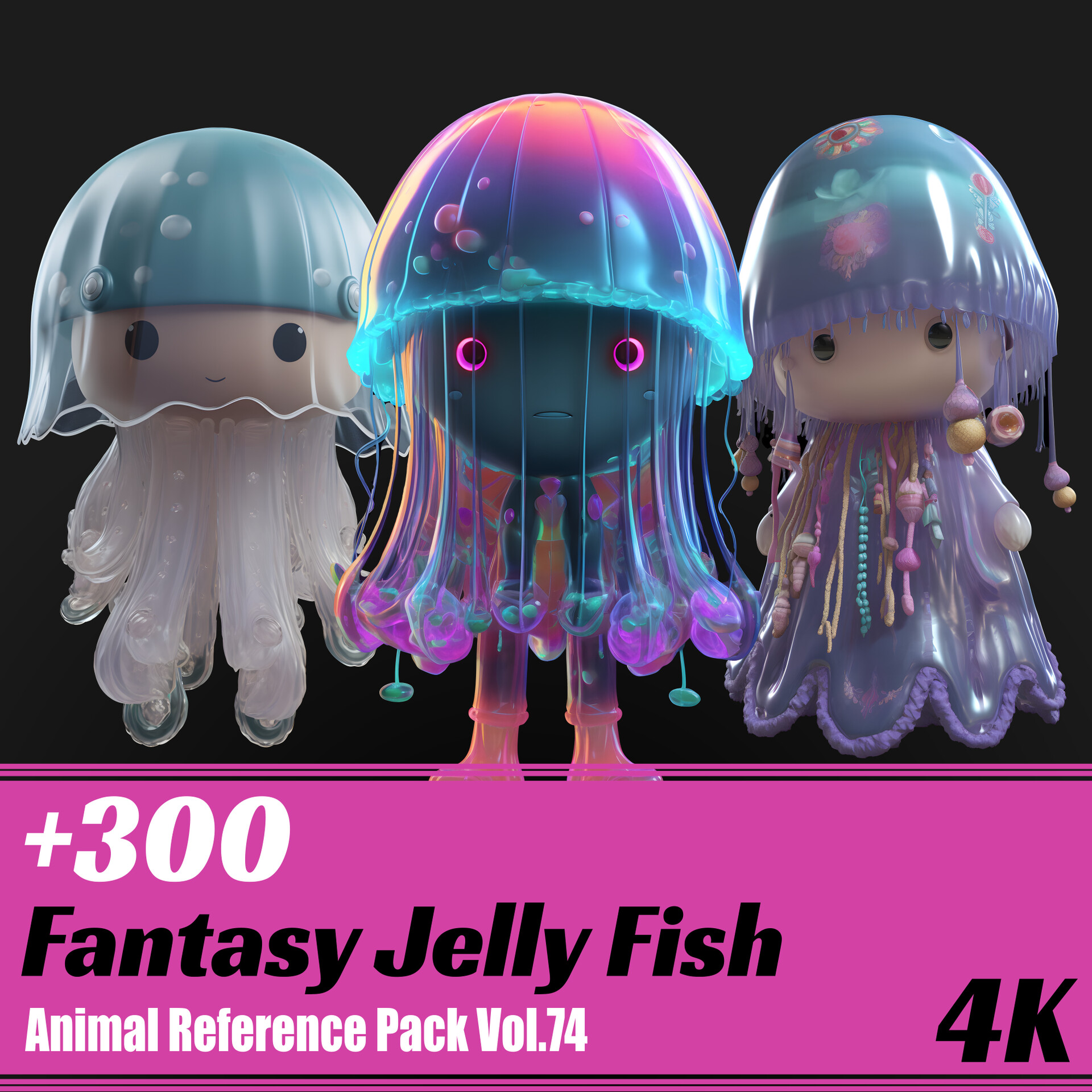 ArtStation - +300 Fantasy Jelly Fish | 4K | Animal Reference Pack Vol.74