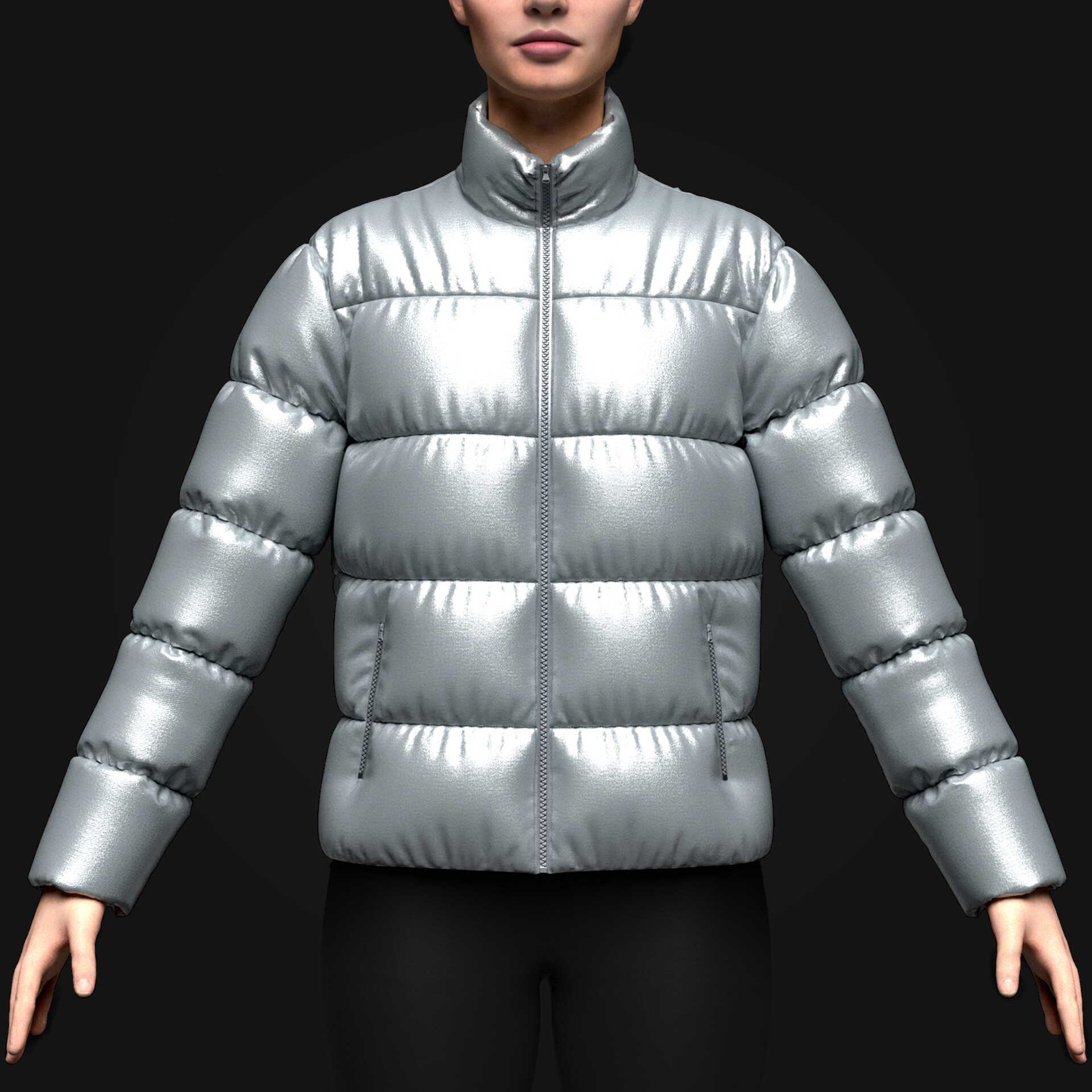 ArtStation - Womens Puffer Jacket 3D model