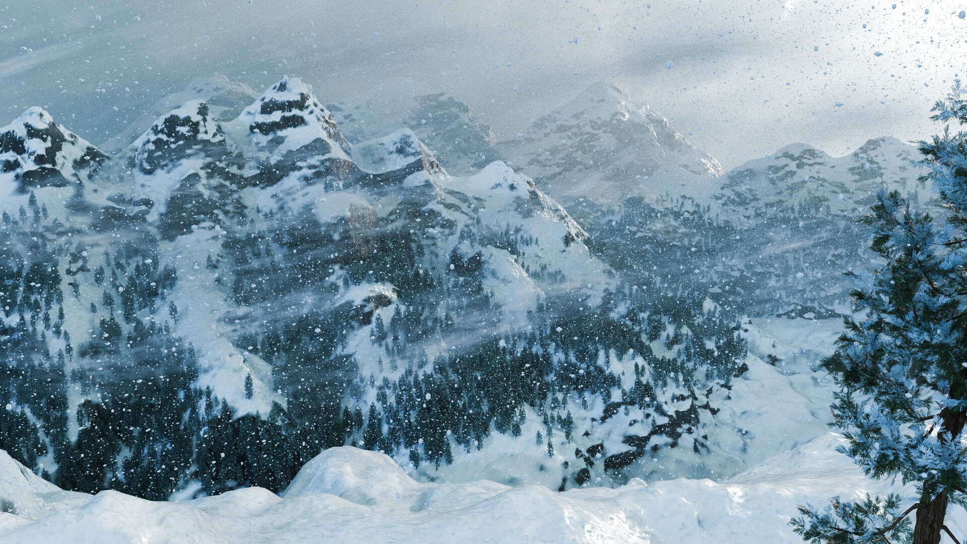 ArtStation - snowy mountains render