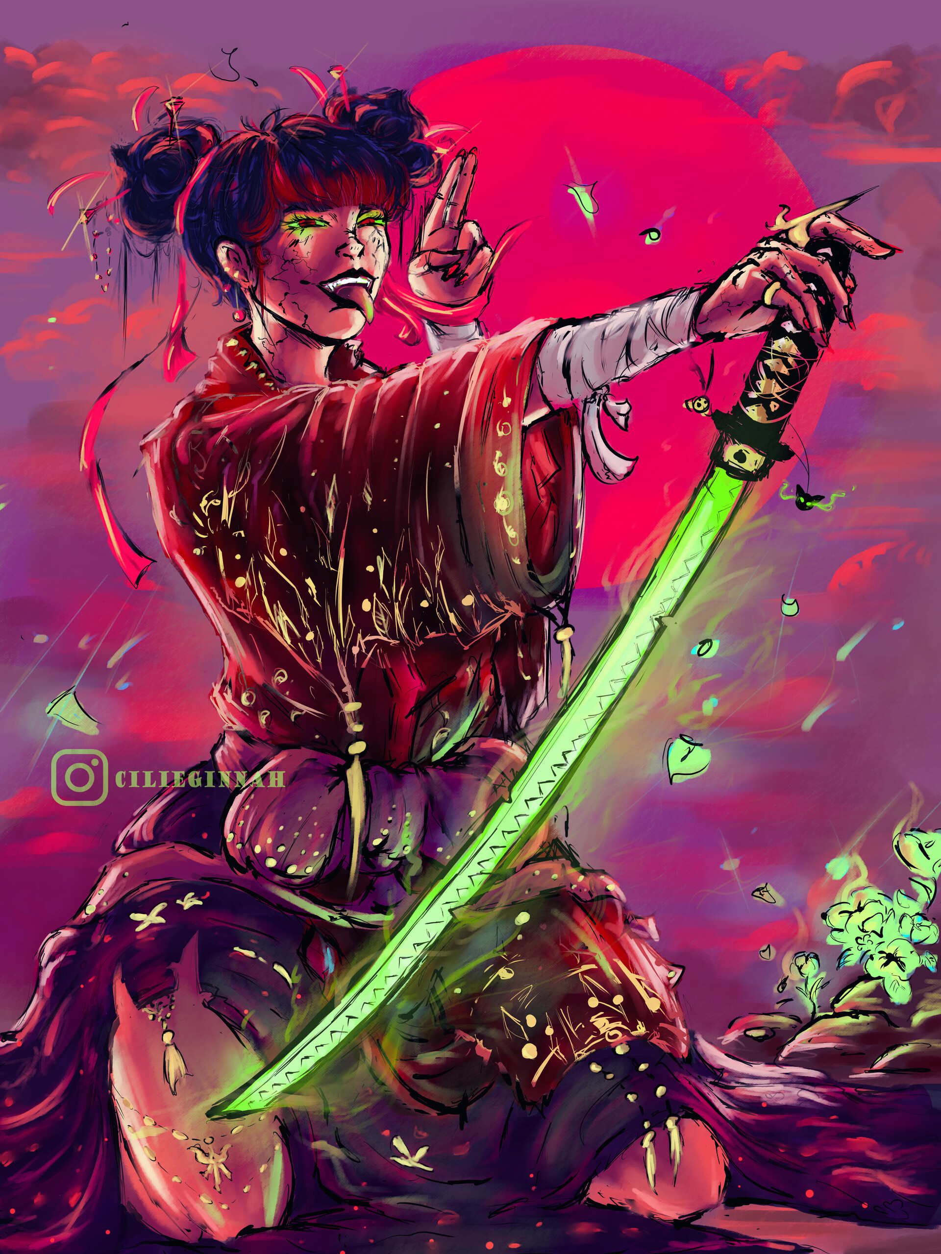 ArtStation - Shadybug with japanese sword