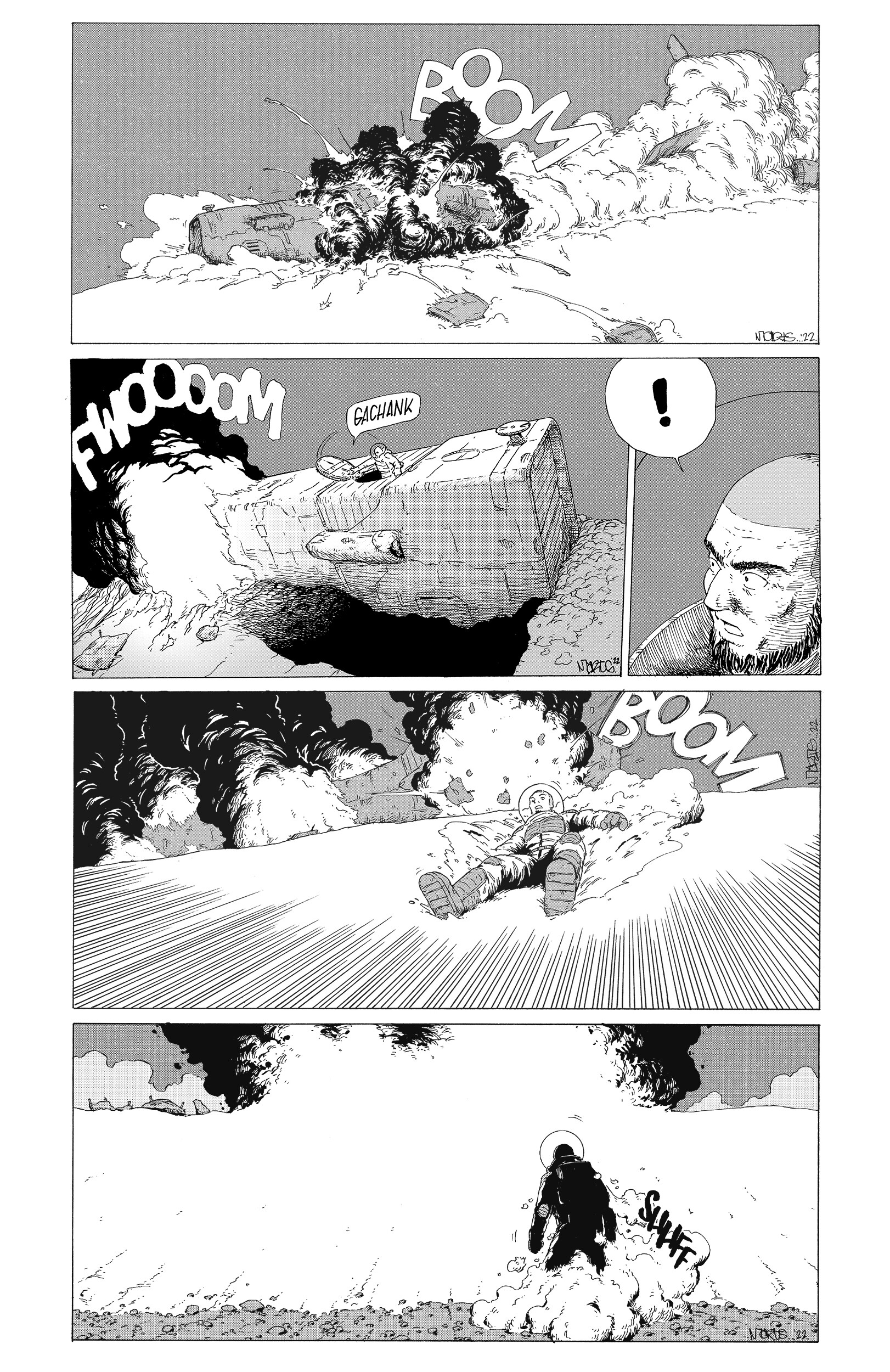 ArtStation - Crash Landing Comic Page Practice 1