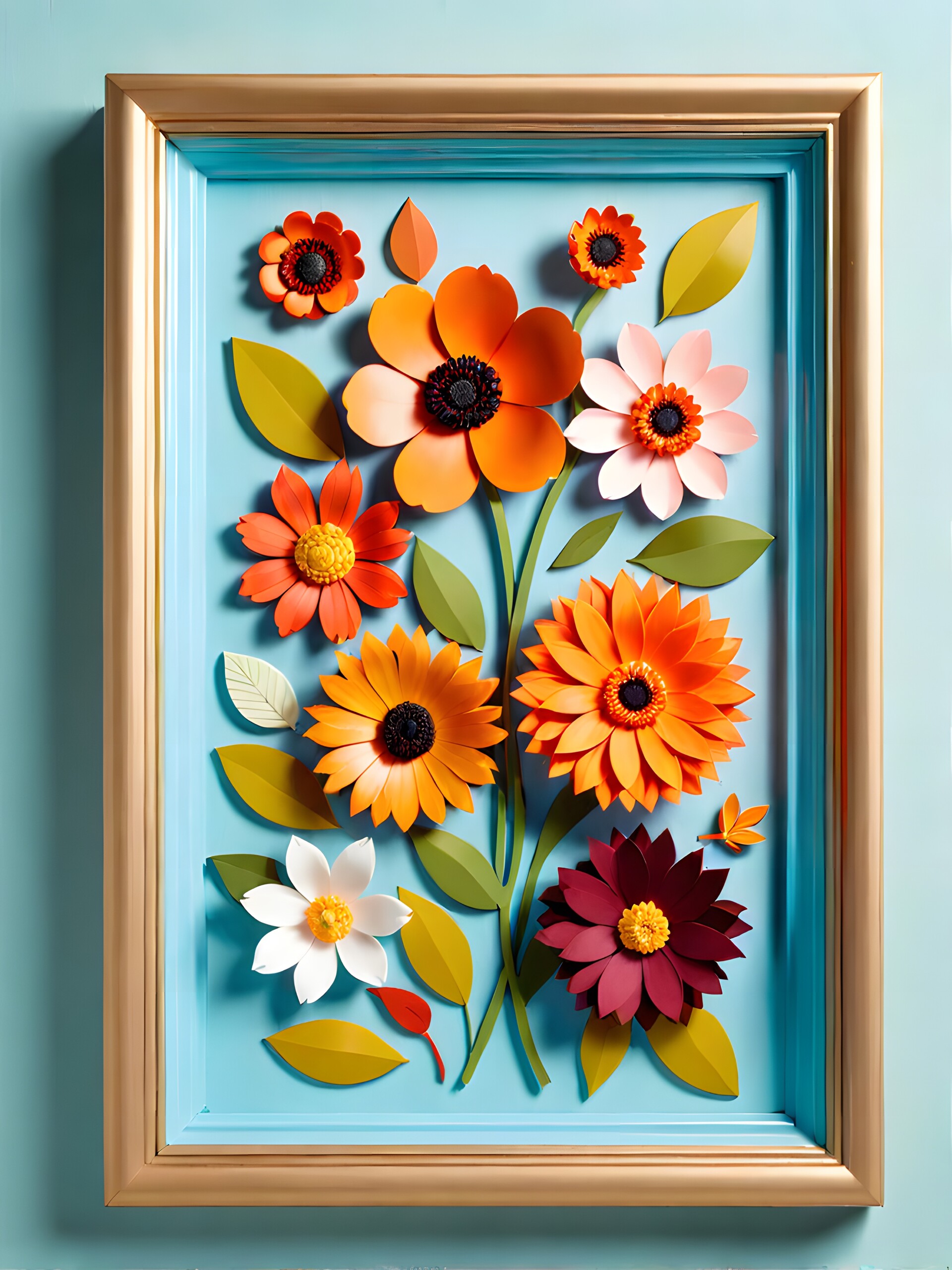 SizzBroArt - 3D Floral Collage - Papercut