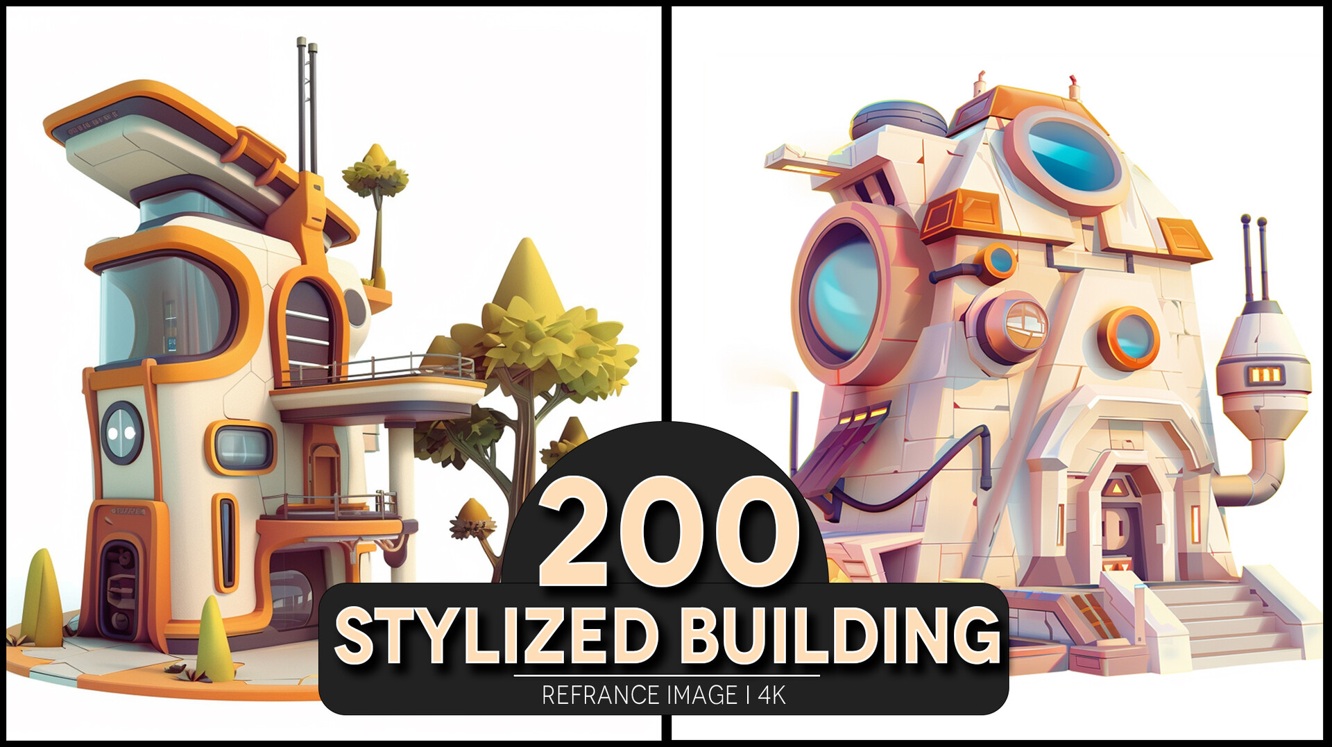 Pixel Ref - Stylized Building 4K Reference/Concept Images