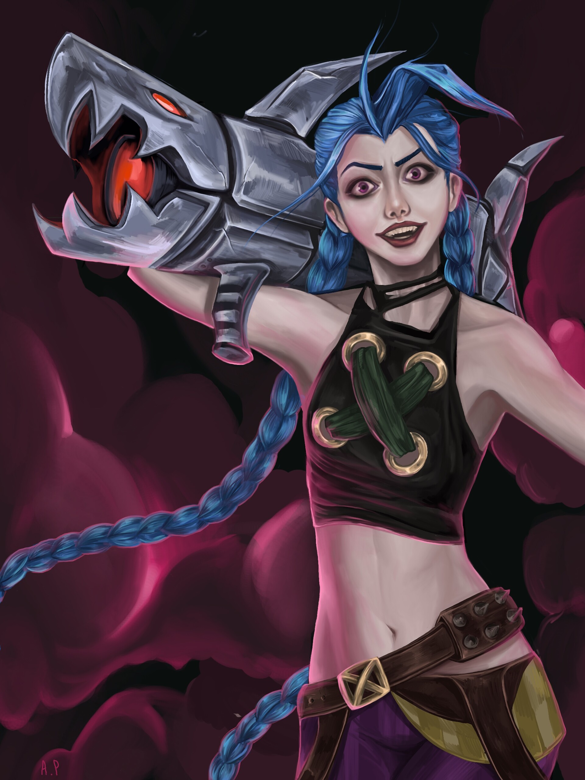 ArtStation - Jinx with shark rocket