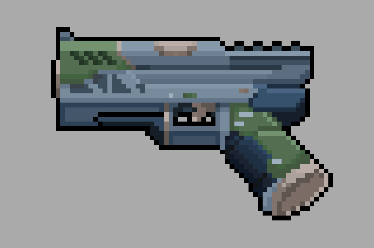 ArtStation - Handgun and attachments (Pixel art)