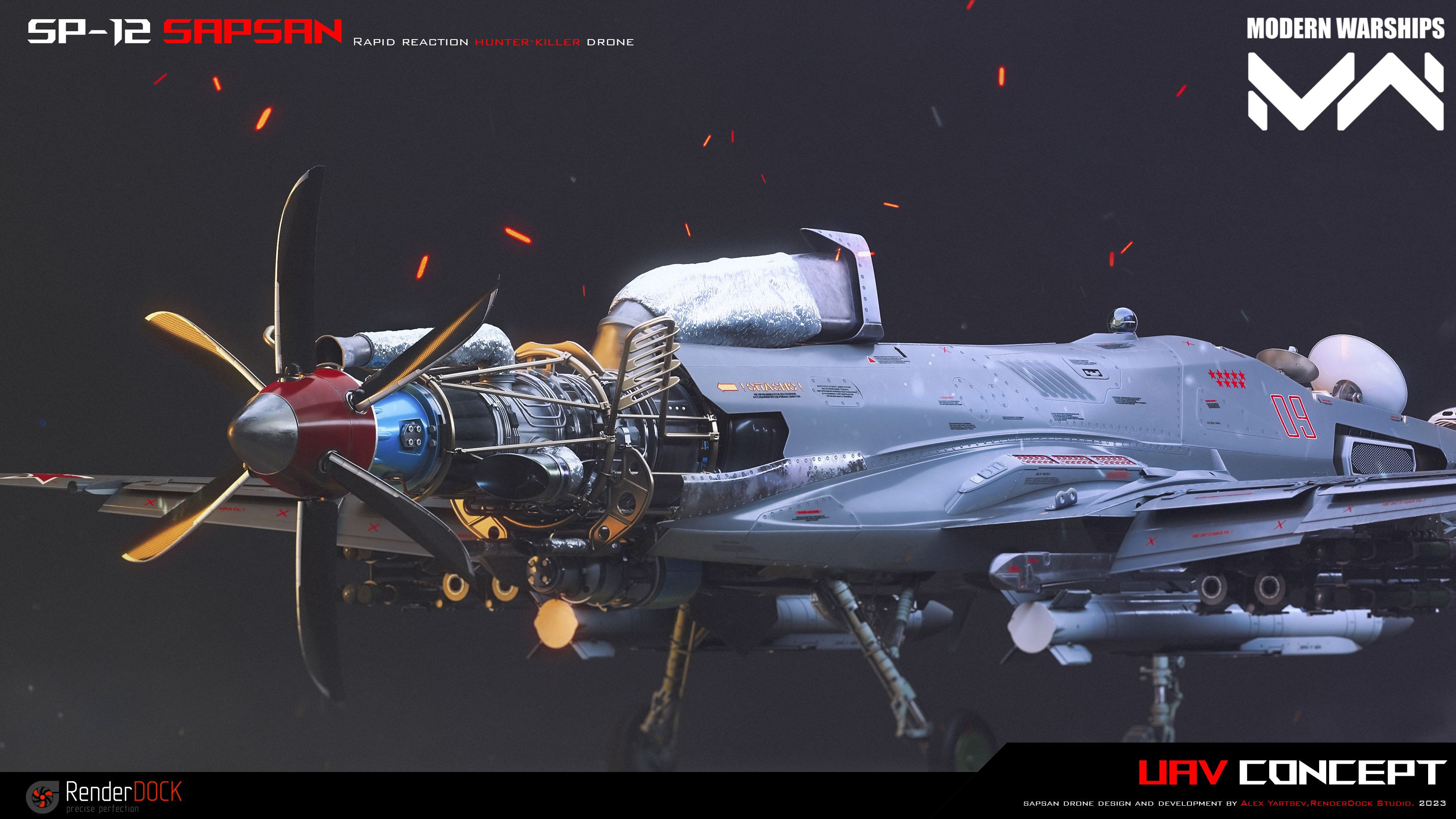 RenderDock - SP-12 Sapsan attack drone (CONCEPT)