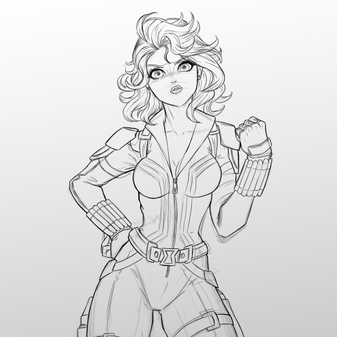 black widow coloring picture