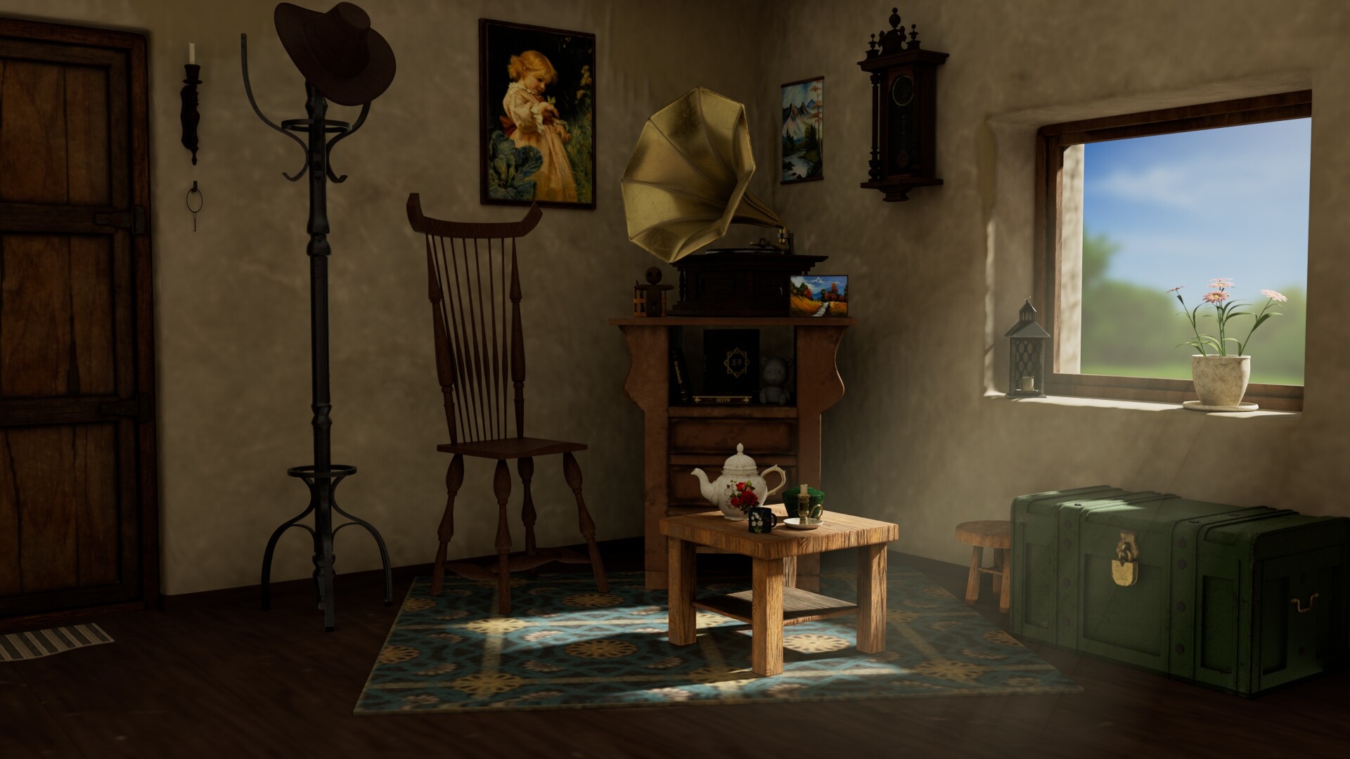 ArtStation - Living Room |interior room| 3D room | Old Room| Room