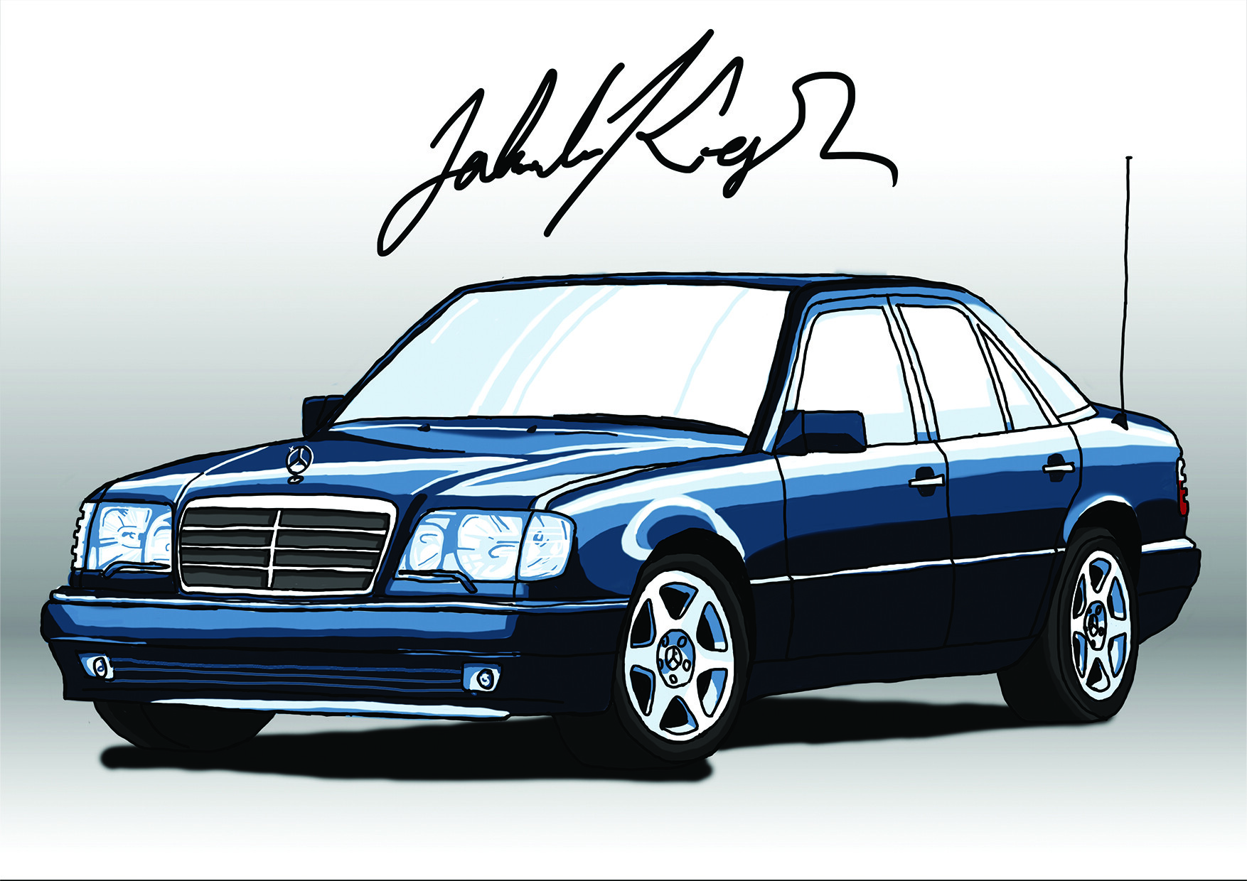 ArtStation - Mercecedes w124 digital painting