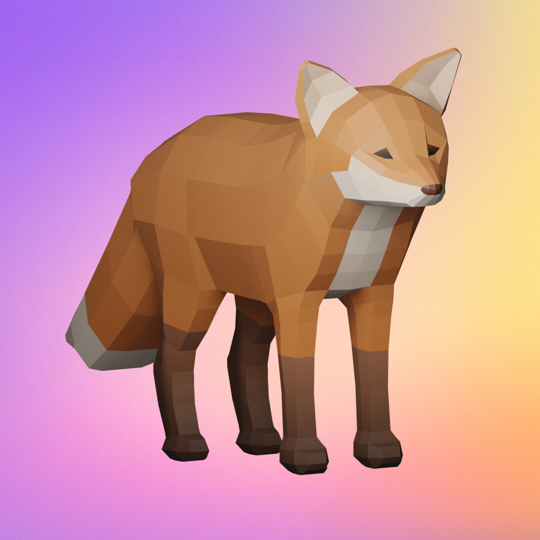 ArtStation - Low poly fox